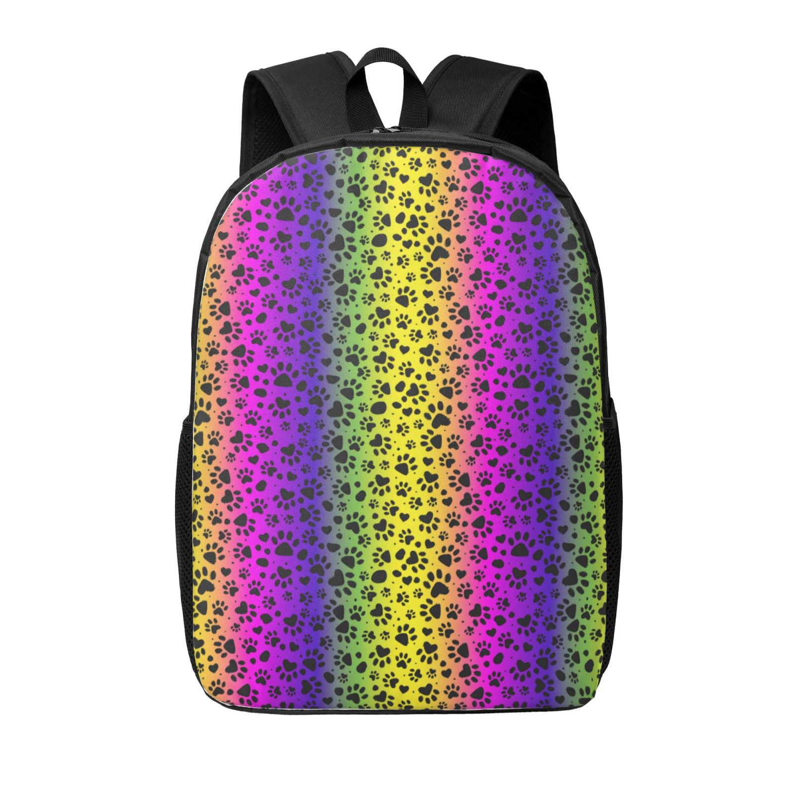 Xecao Animal Paw Rainbow print Travel Backpack, Large Computer Backpack ...