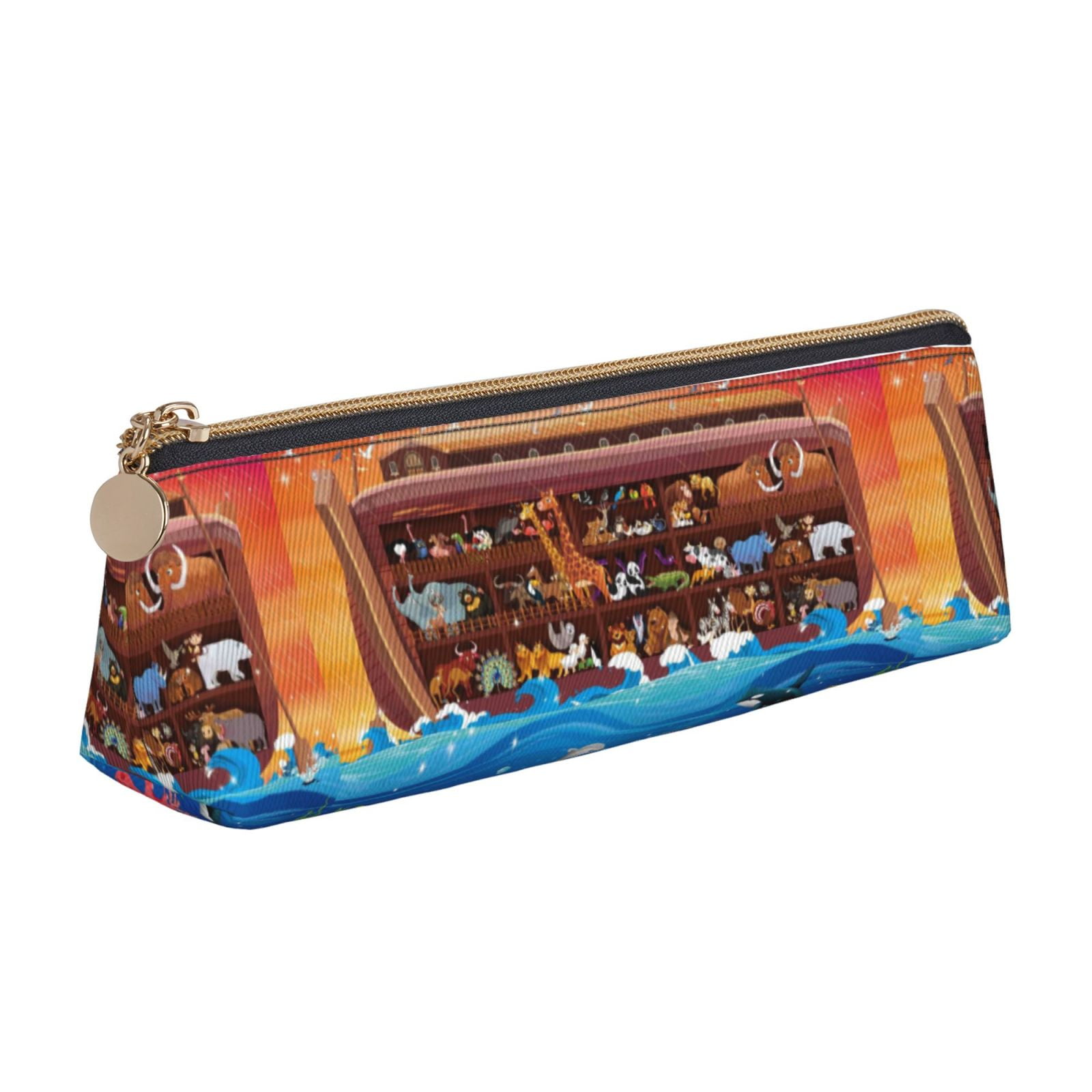 Xecao Animals On Noah's Ark2 Print Leather Pencil Case -Stationery Bag ...
