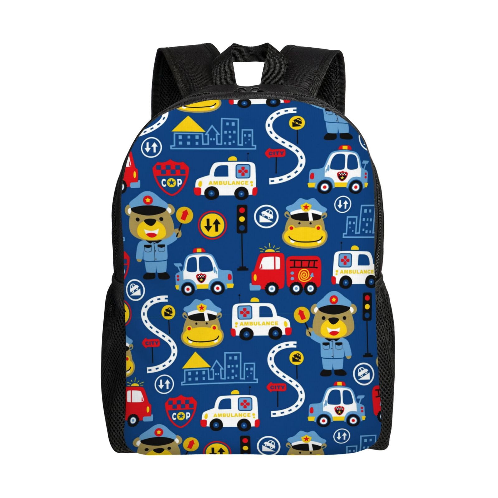 Xecao Animals Rescue Team Print School Backpack with Laptop Compartment ...