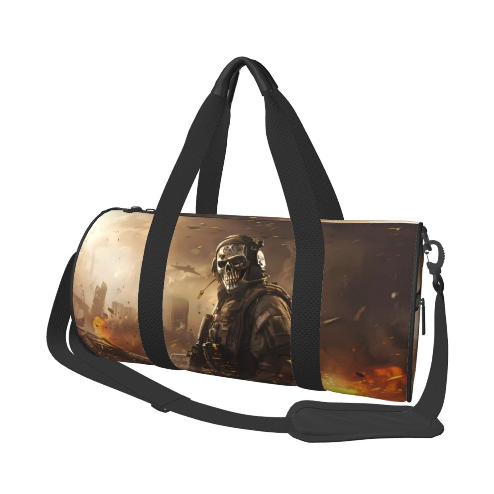Xecao Apocalyptic Skull Soldier Print Travel Duffle Bag, Bag Carry On ...