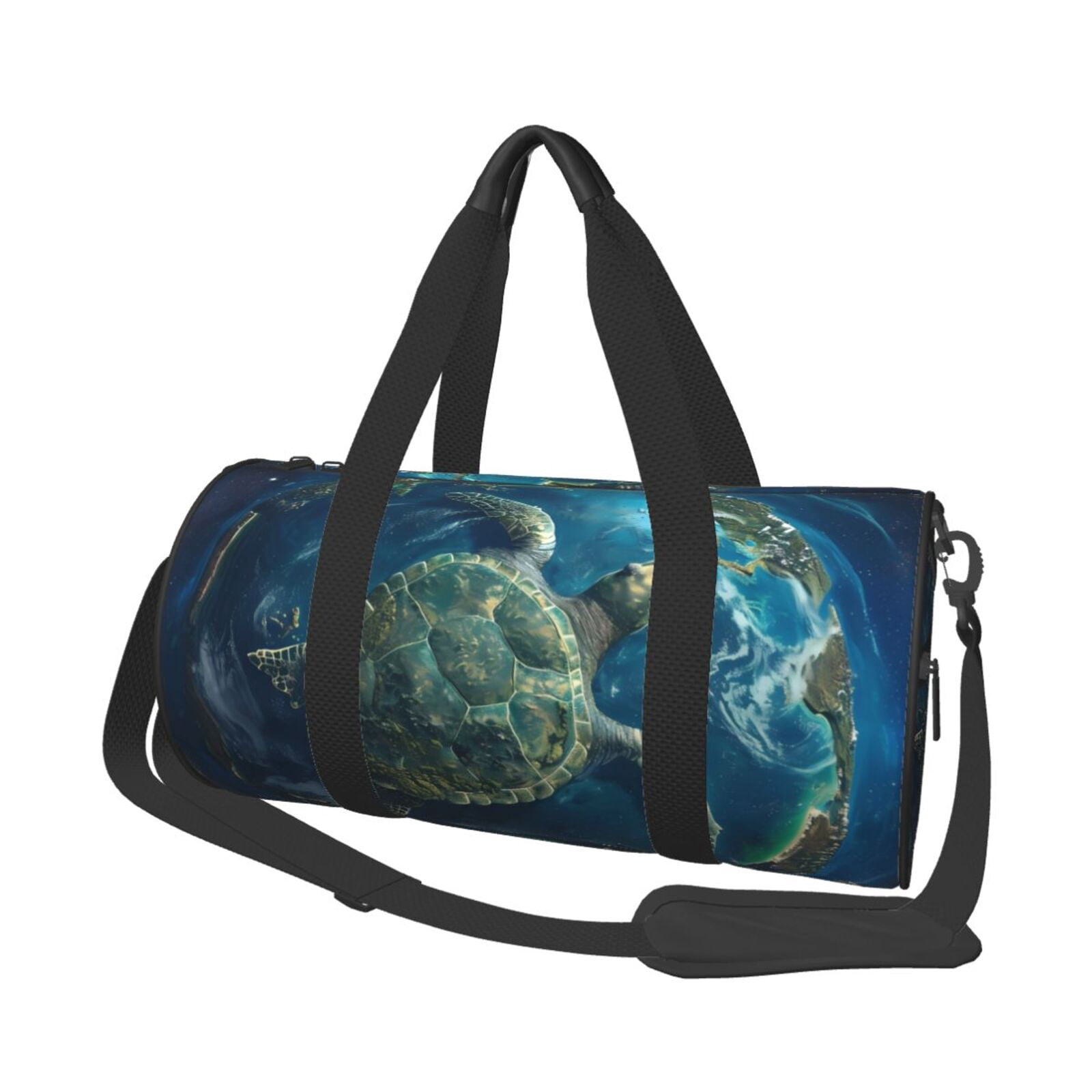 Xecao Artistic Turtle Earth Print Travel Duffle Bag, Bag Carry On Tote ...