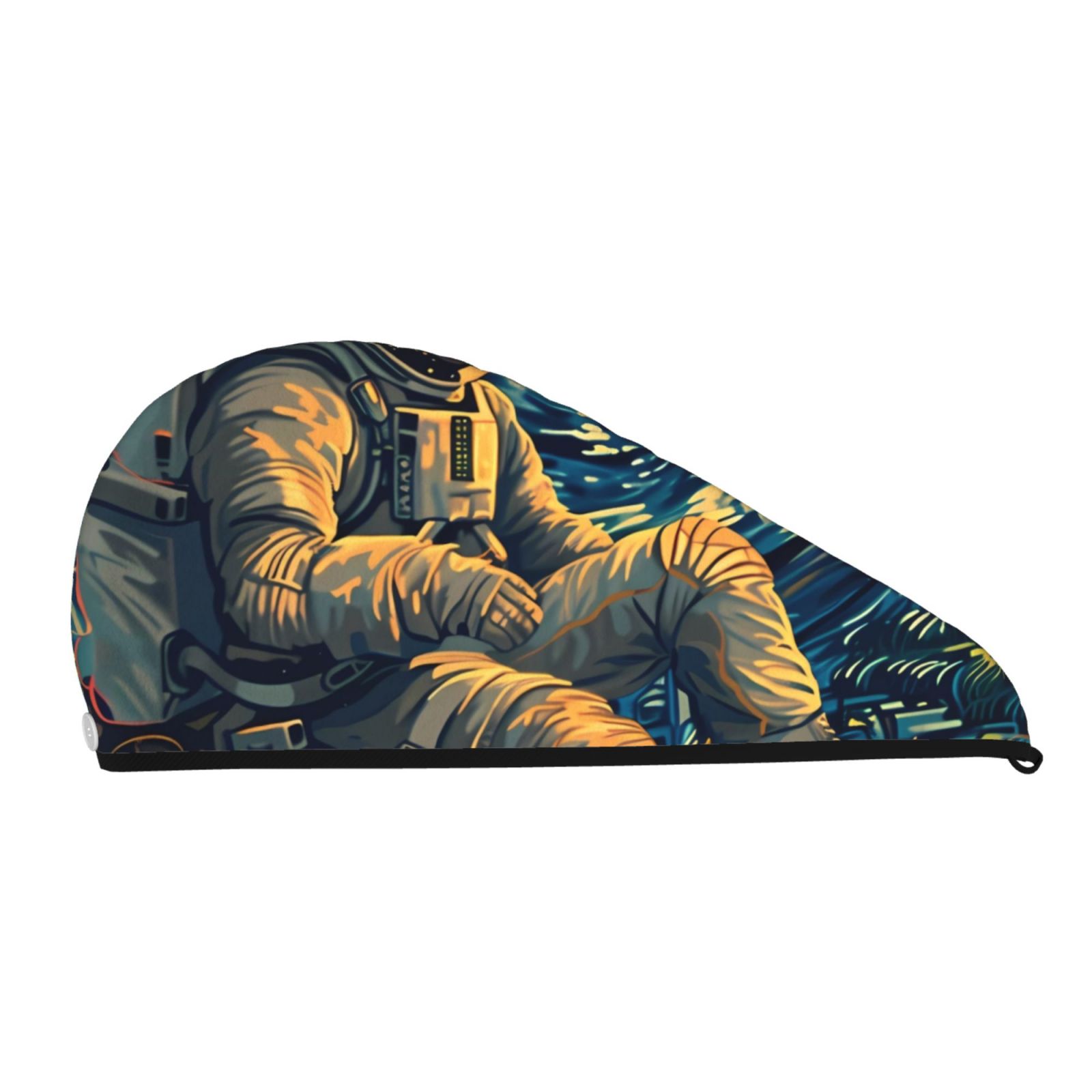 Xecao Astronaut Starry Night Print Hair Towel, Hair Turbans for Wet ...