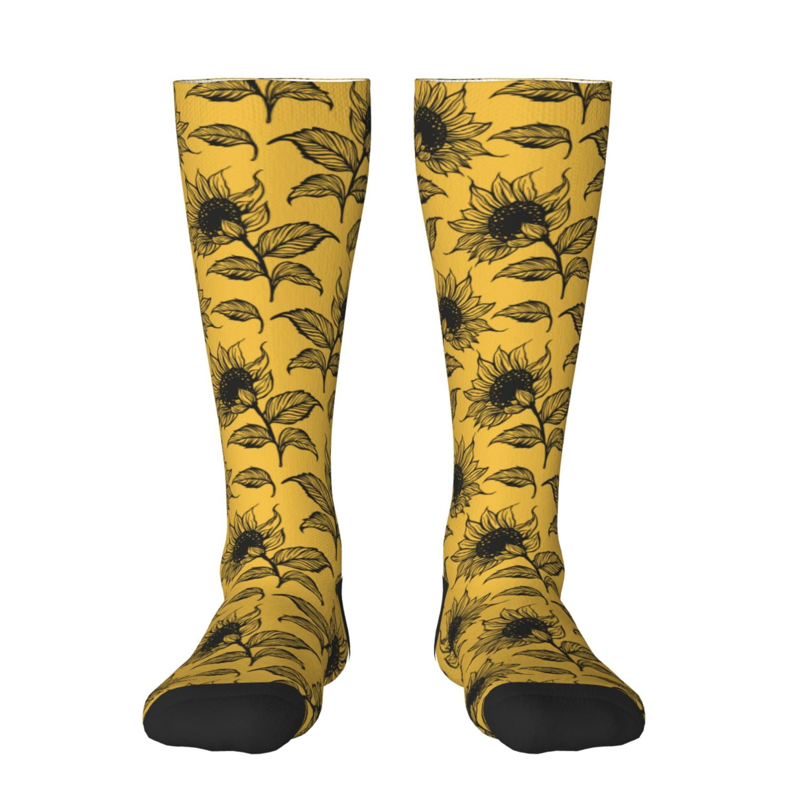 Xecao Autumn Sunflower Print Compression Socks for Both Men And Women ...