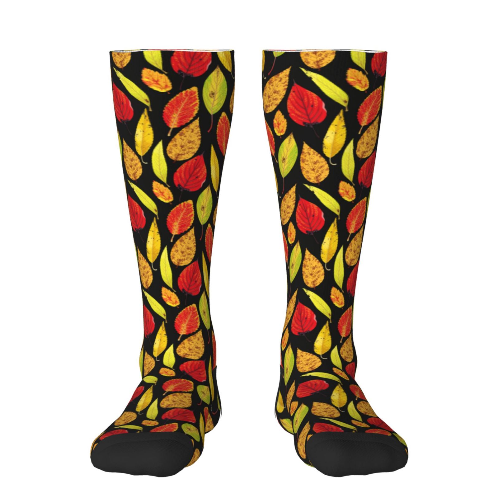 Xecao Autumn With Leaves Print Compression Socks for Both Men And Women ...
