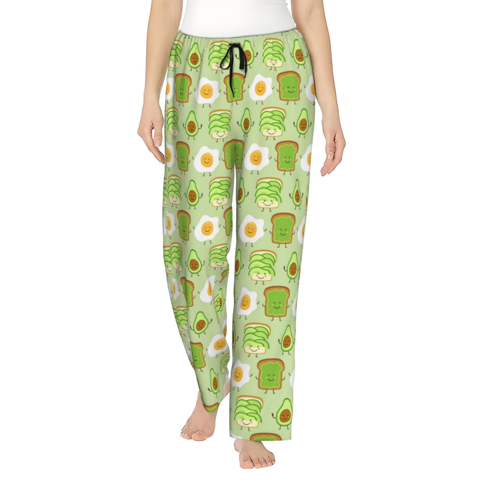 Xecao Avocado And Toast Print Women's Straight Lounge Pajama Pants,The ...