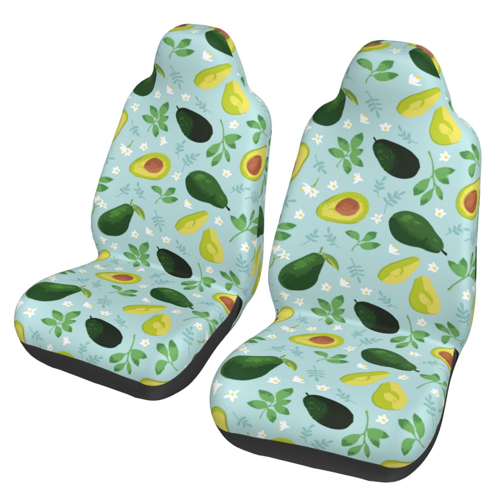 Xecao Avocado Flowers And Leaves Print Car Seat Cover in That Fits Most ...
