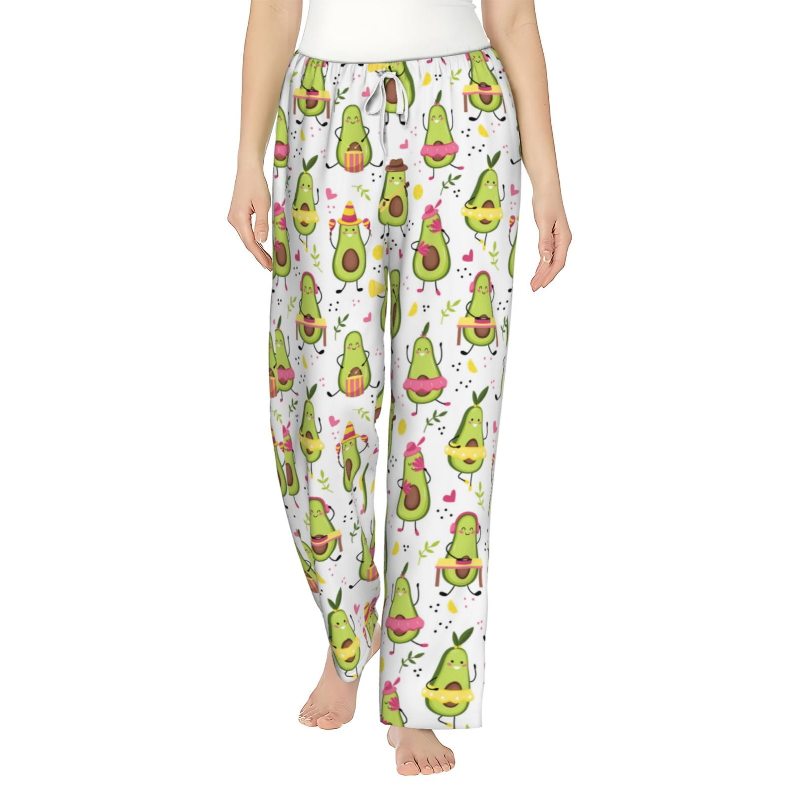 Xecao Avocado Playing Music Women's Straight Lounge Pajama Pants: The ...