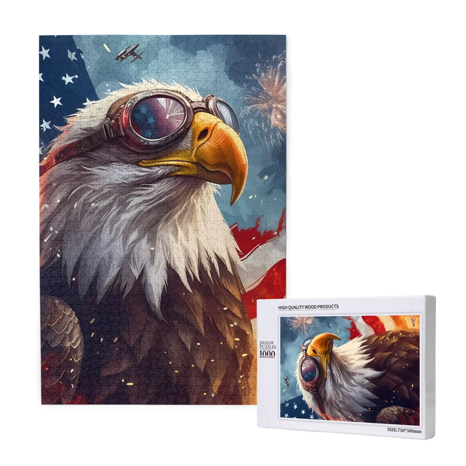 Xecao Bald Eagle Pilot Pattern 1000 Piece Puzzles , Jigsaw Puzzles for ...