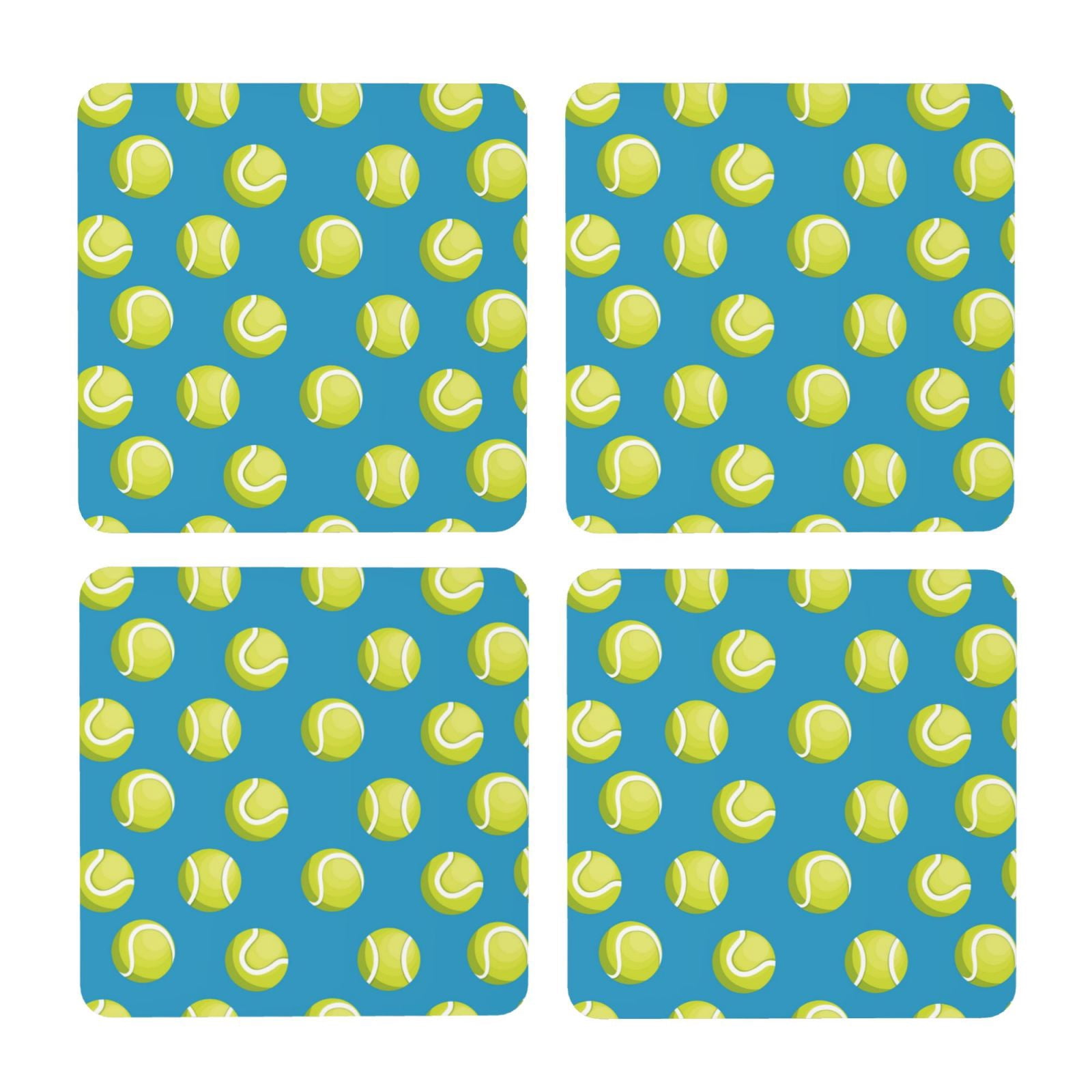 Xecao Ball Tennis for MDF Cork Coaster 4 Pcs,Drink Coasters,Suit for ...