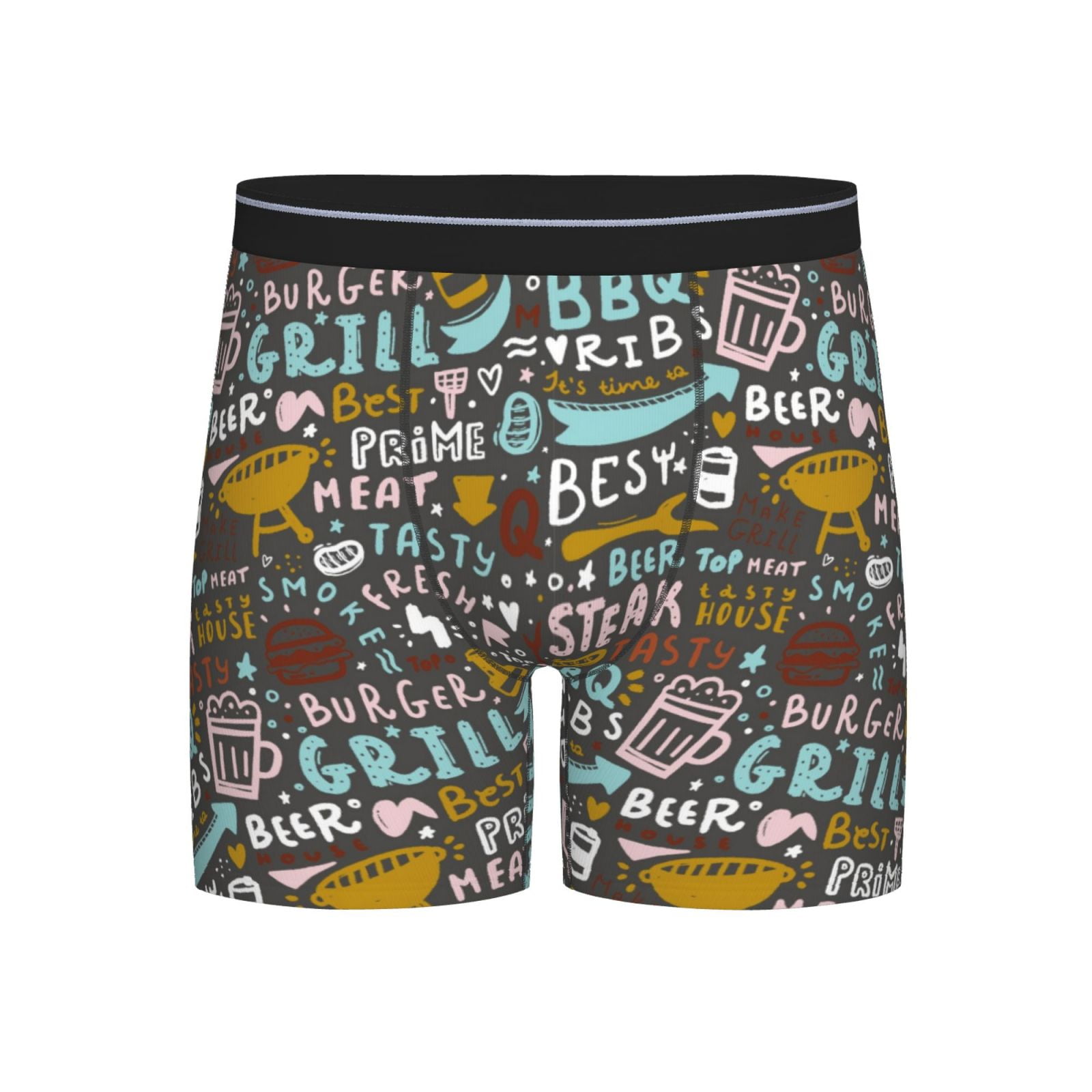 Xecao Barbeque Print Boxer Briefs for Men's Stretch Moisture-Wicking ...