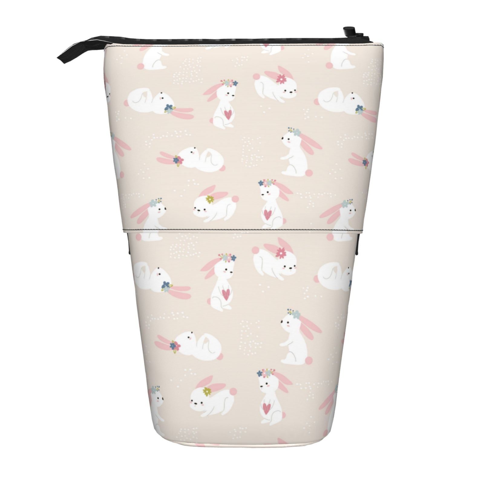 Xecao Beautiful Rabbit Print Telescopic Pencil Bag Pen Holder Pop Up ...