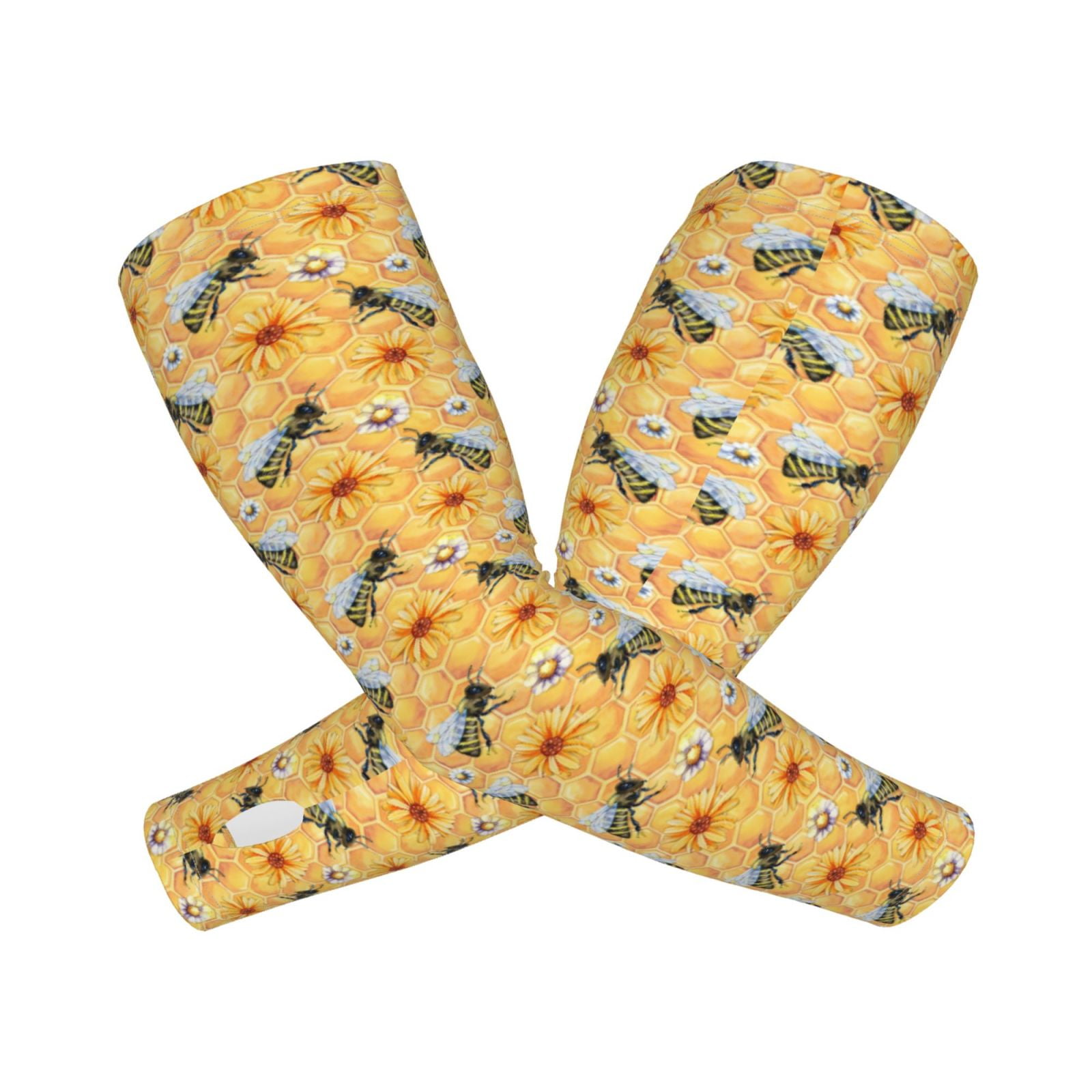 Xecao Bee Wasp Print Cooling Arm Sleeves, UPF 50 UV Sun Protection ...