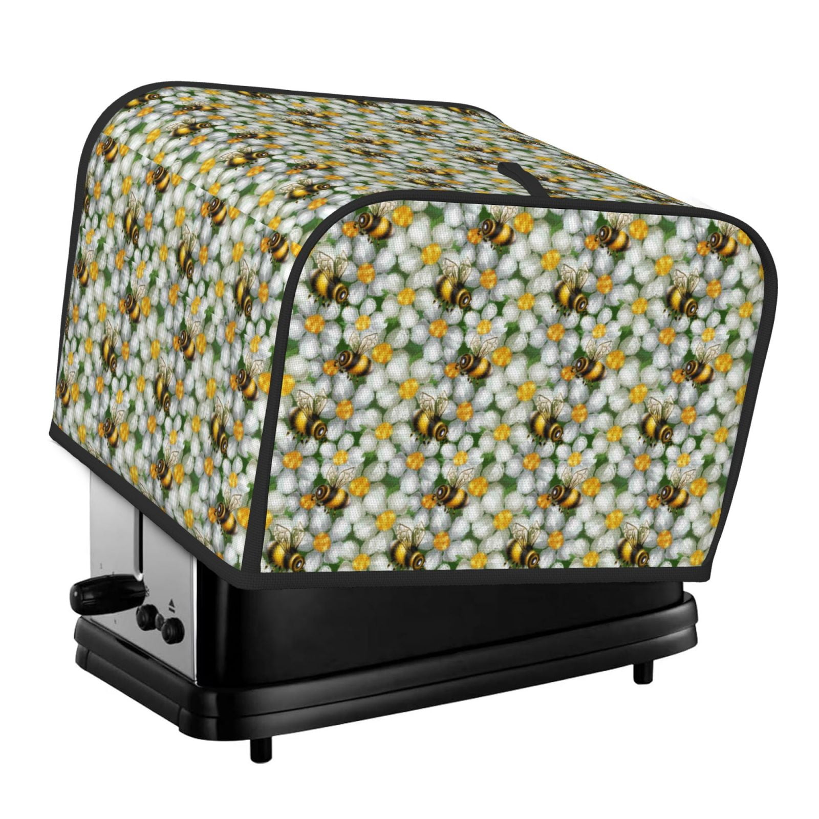 Xecao Bees and Flower Print 4 Slice Toaster Cover with Pockets, Small ...