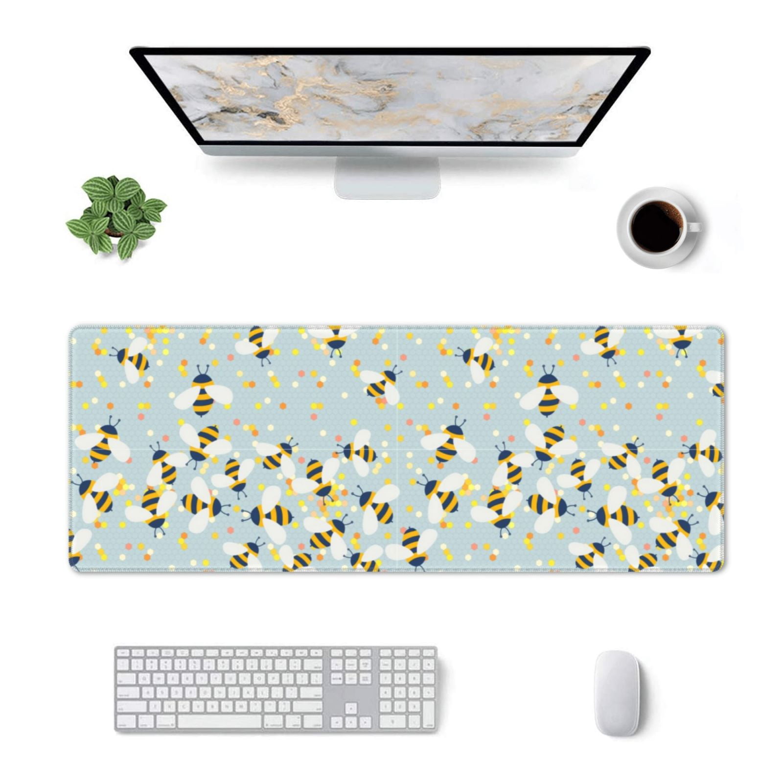 Xecao Bees for Mouse Pad - Waterproof Extended Contour Mouse Mat, Large ...