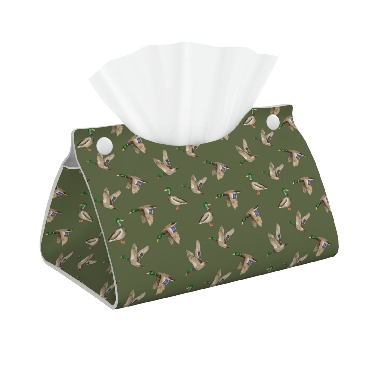 Xecao Birds Wild Ducks Print Tissue Box Cover,Modern PVC Leather Square ...