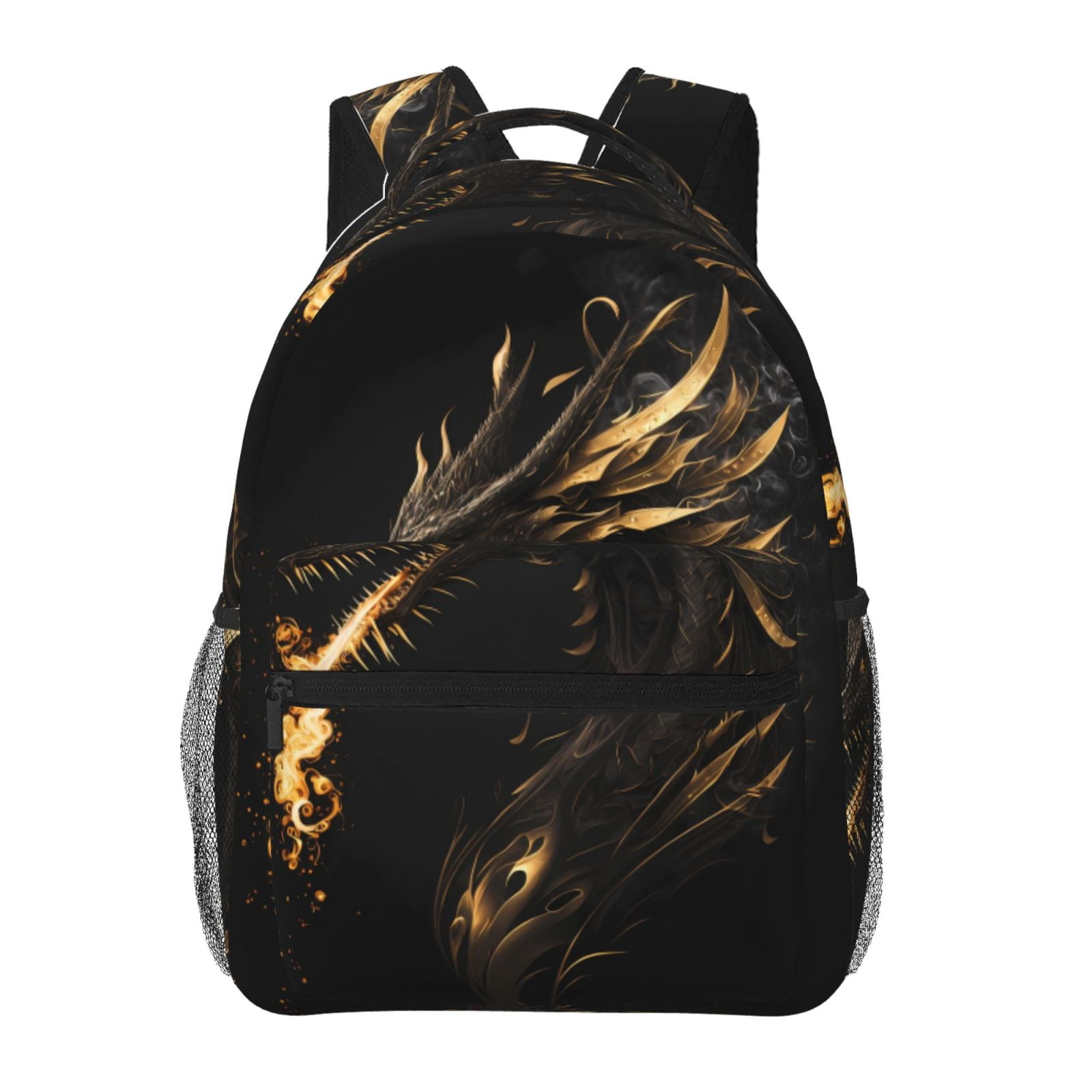 Xecao Black And Gold Fire Dragon Backpack, a stylish and functional ...