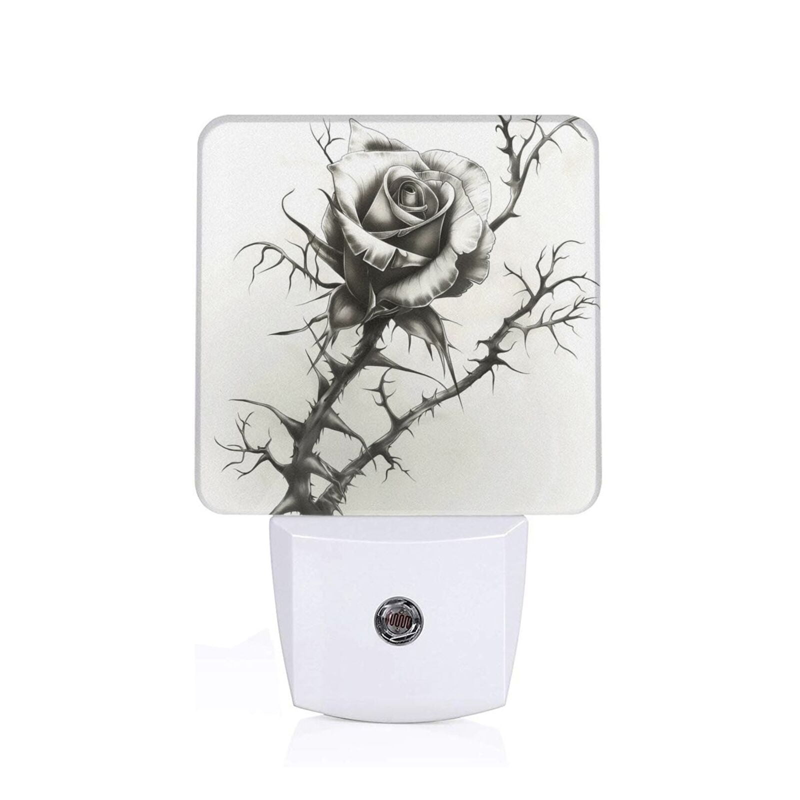 Xecao Black And White Rose for Night Light - a Wall-mounted LED Fixture ...