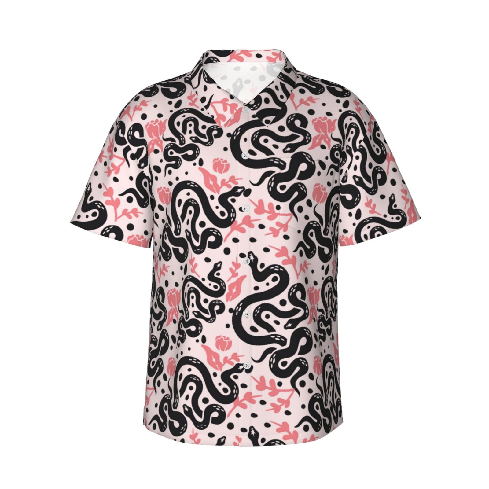 Xecao Black Snake print Hawaiian shirt - a stylish short-sleeve button ...
