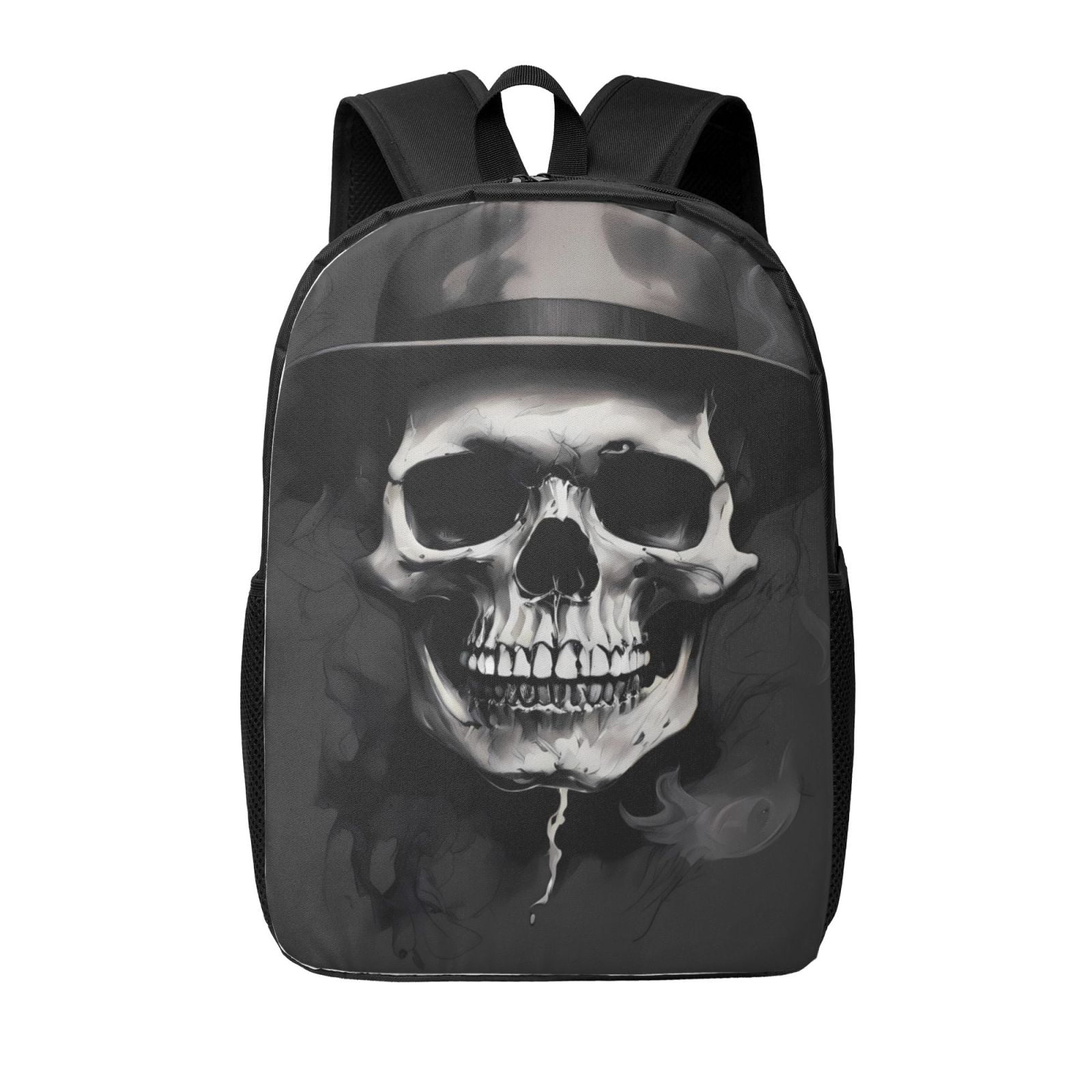 Xecao Black White Hat Skull print Travel Backpack, Large Computer ...