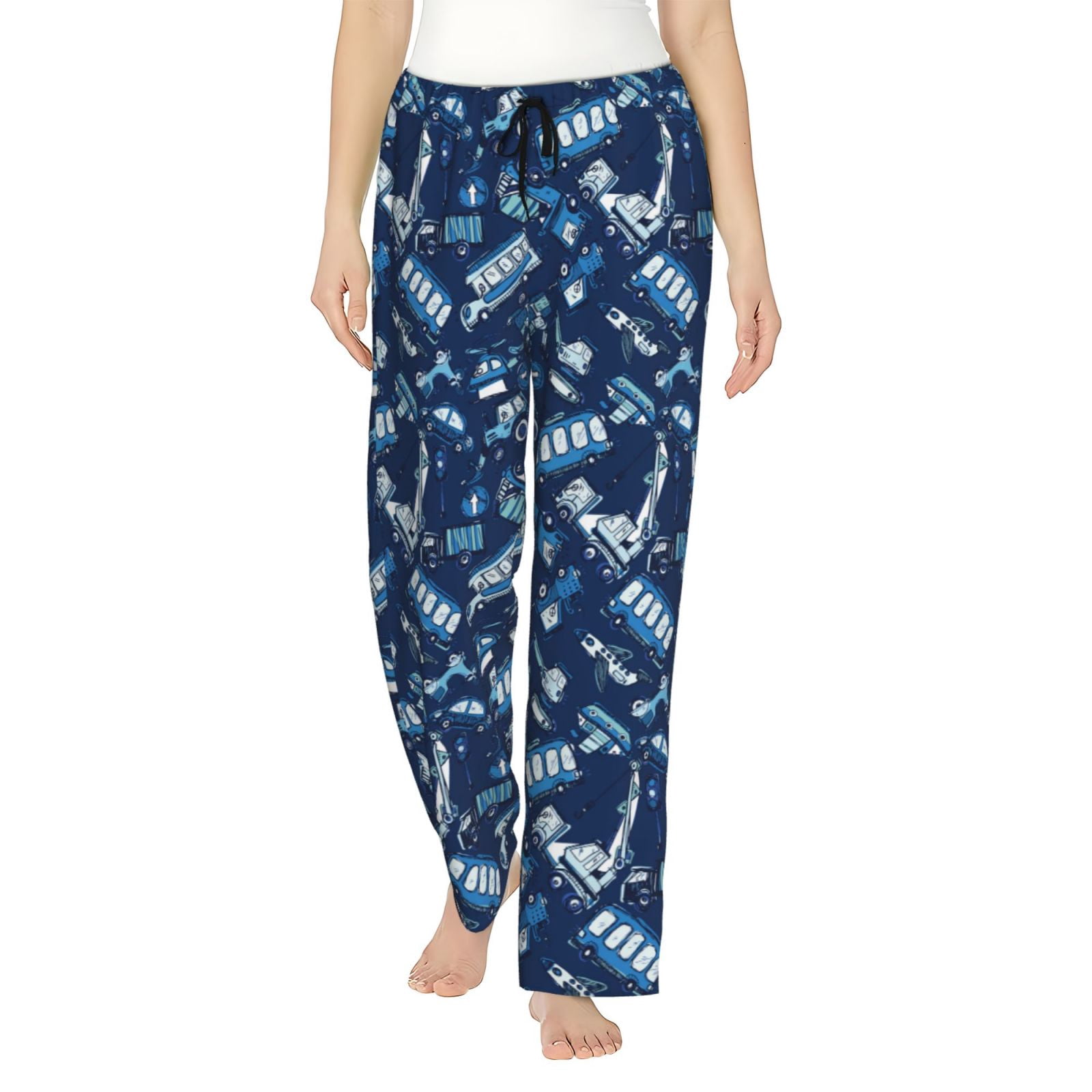 Xecao Blue Bus Women's Straight Lounge Pajama Pants: The Epitome of ...