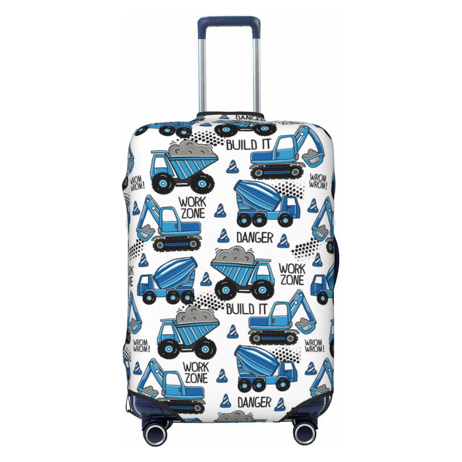 Xecao Blue Excavator print Elastic Luggage Cover, with double-sided ...