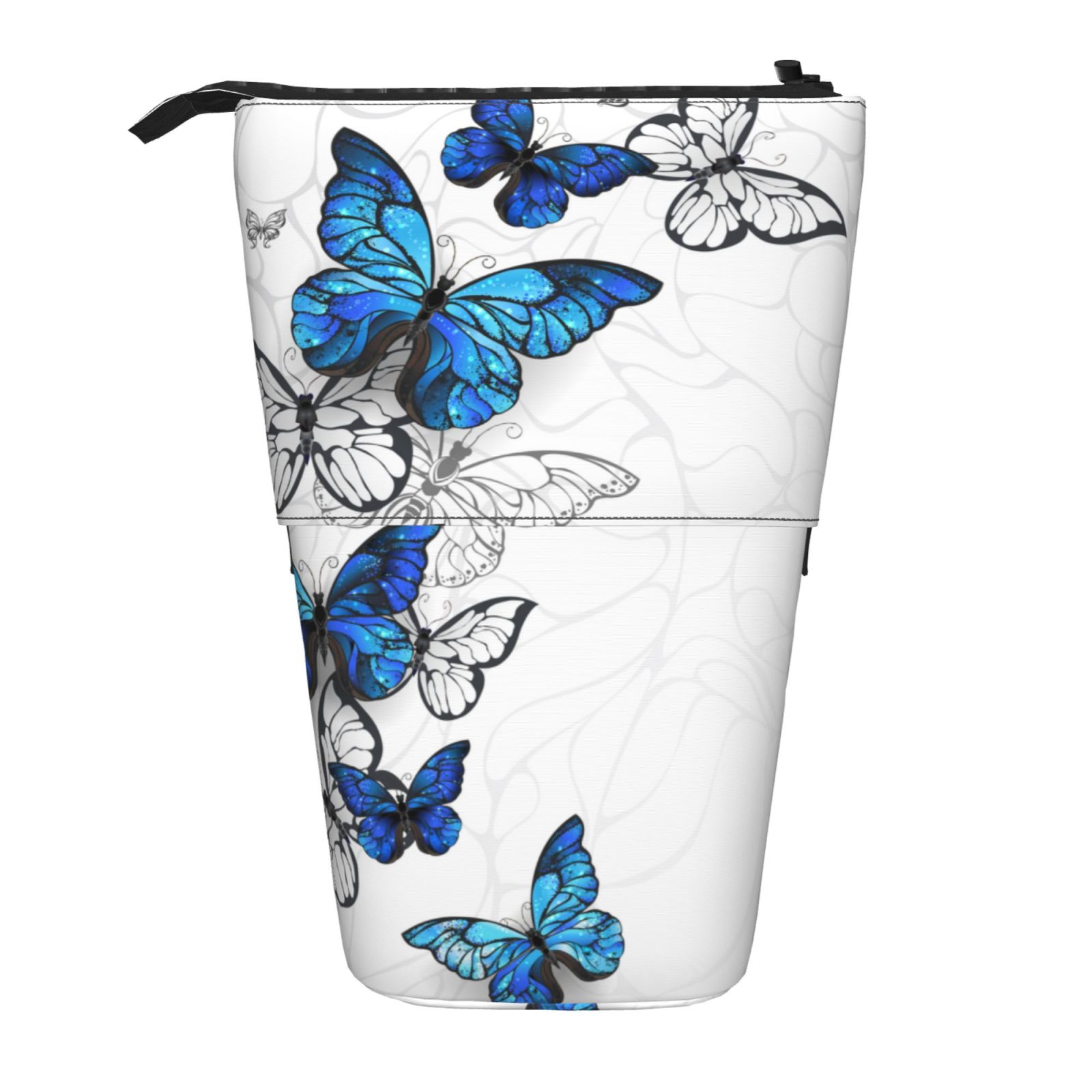 Xecao Blue Flying Butterflies Print Telescopic Pencil Bag Pen Holder ...