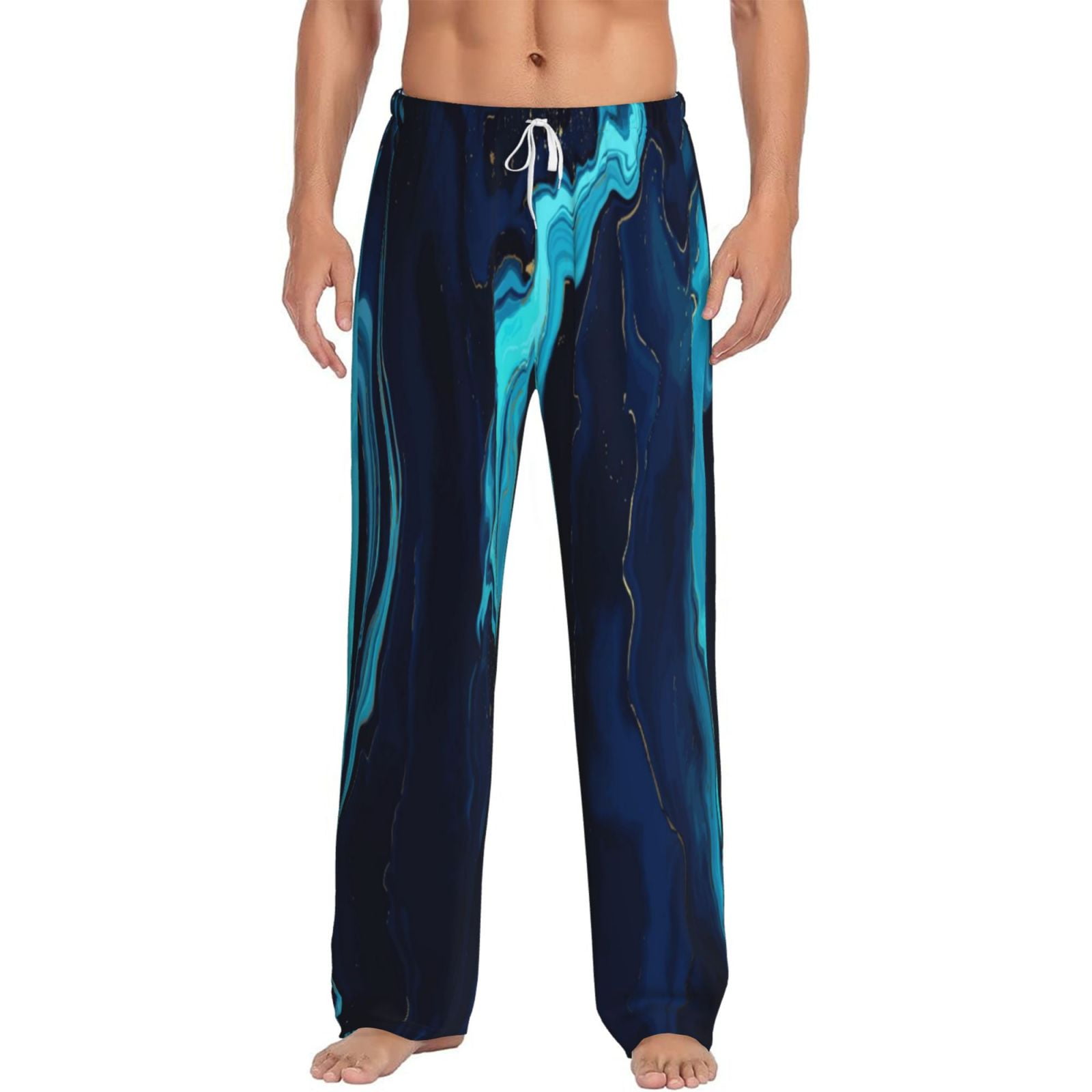 Xecao Blue Marble And Gold Men's Straight Lounge Pajama Pants: The ...