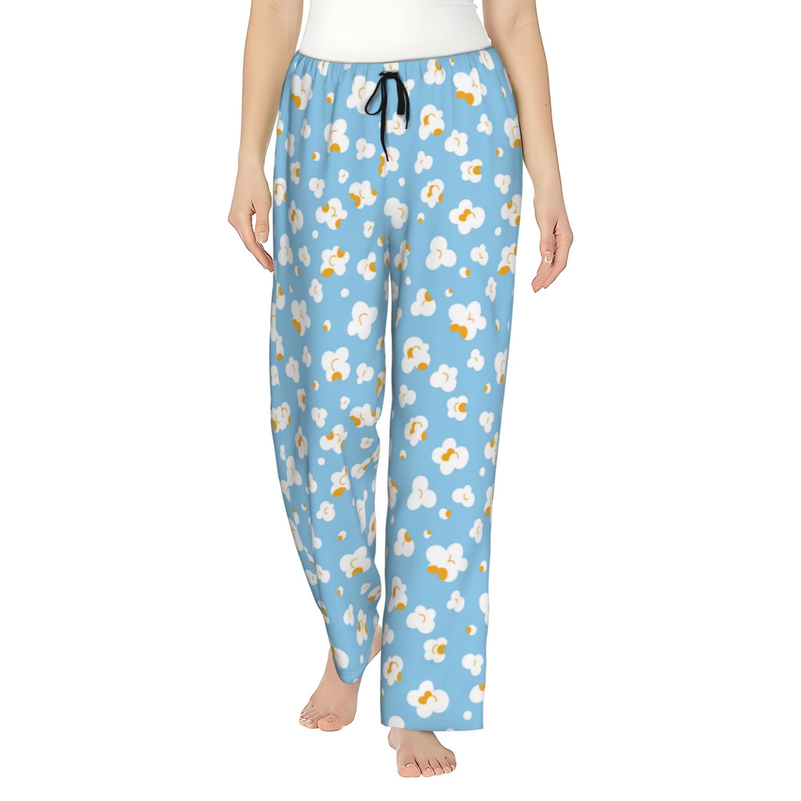 Xecao Blue Popcorn Women's Straight Lounge Pajama Pants: The Epitome of ...