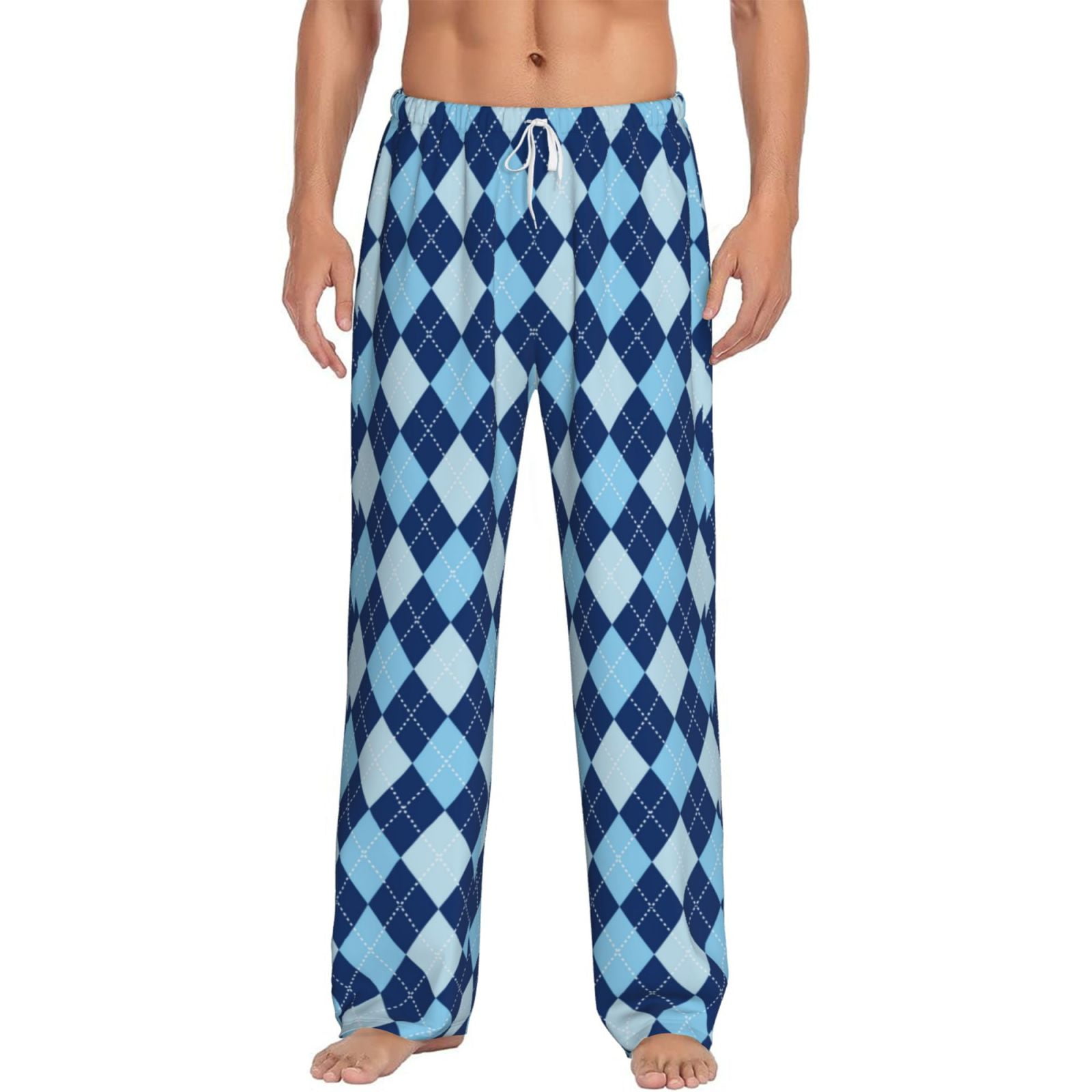 Xecao Blue Squares Men's Straight Lounge Pajama Pants: The Ultimate in ...