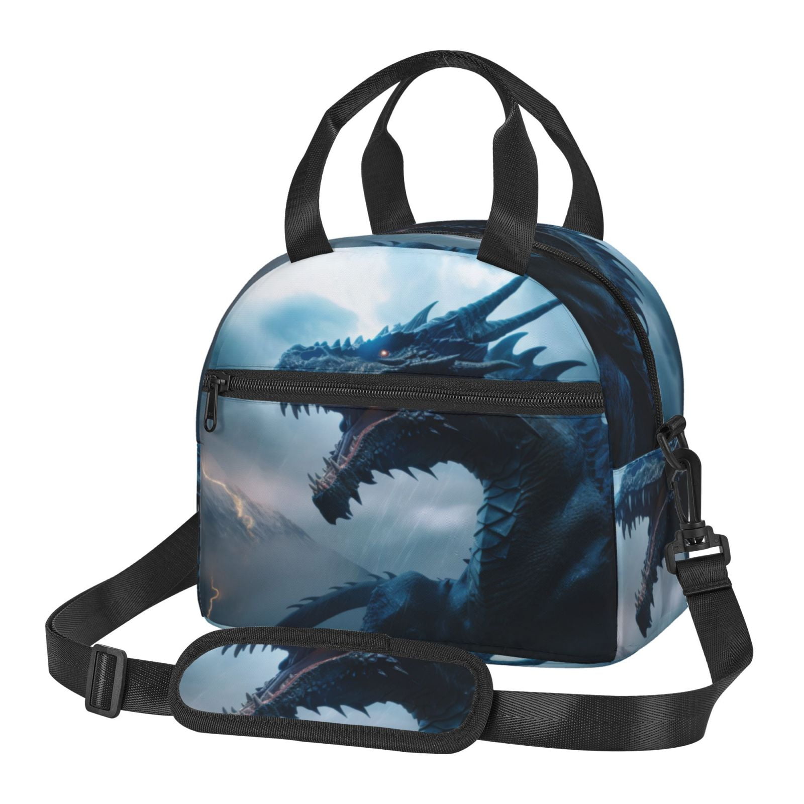 Xecao Blue Thunder Storm Dragon Print Insulated Lunch Box, Lunch Cags ...