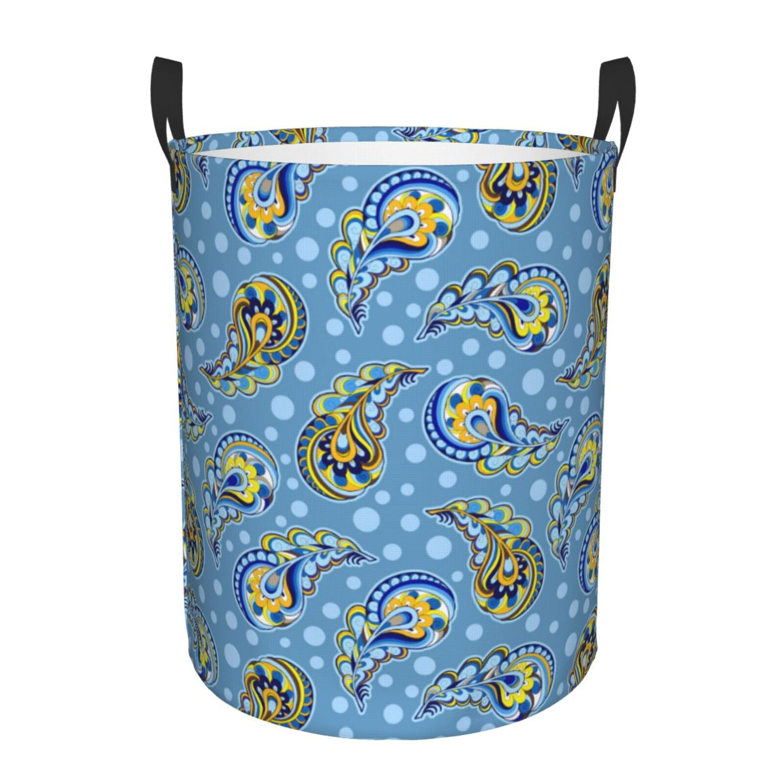 Xecao Blue paisley pattern Print Laundry Basket,Laundry Hamper Designed ...