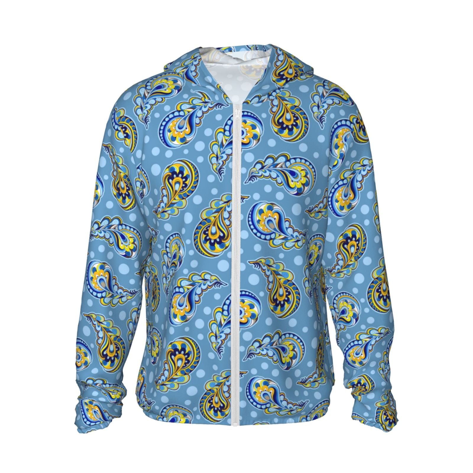Xecao Blue paisley pattern for Sun Shirt-A lightweight, Hoodie-Style ...