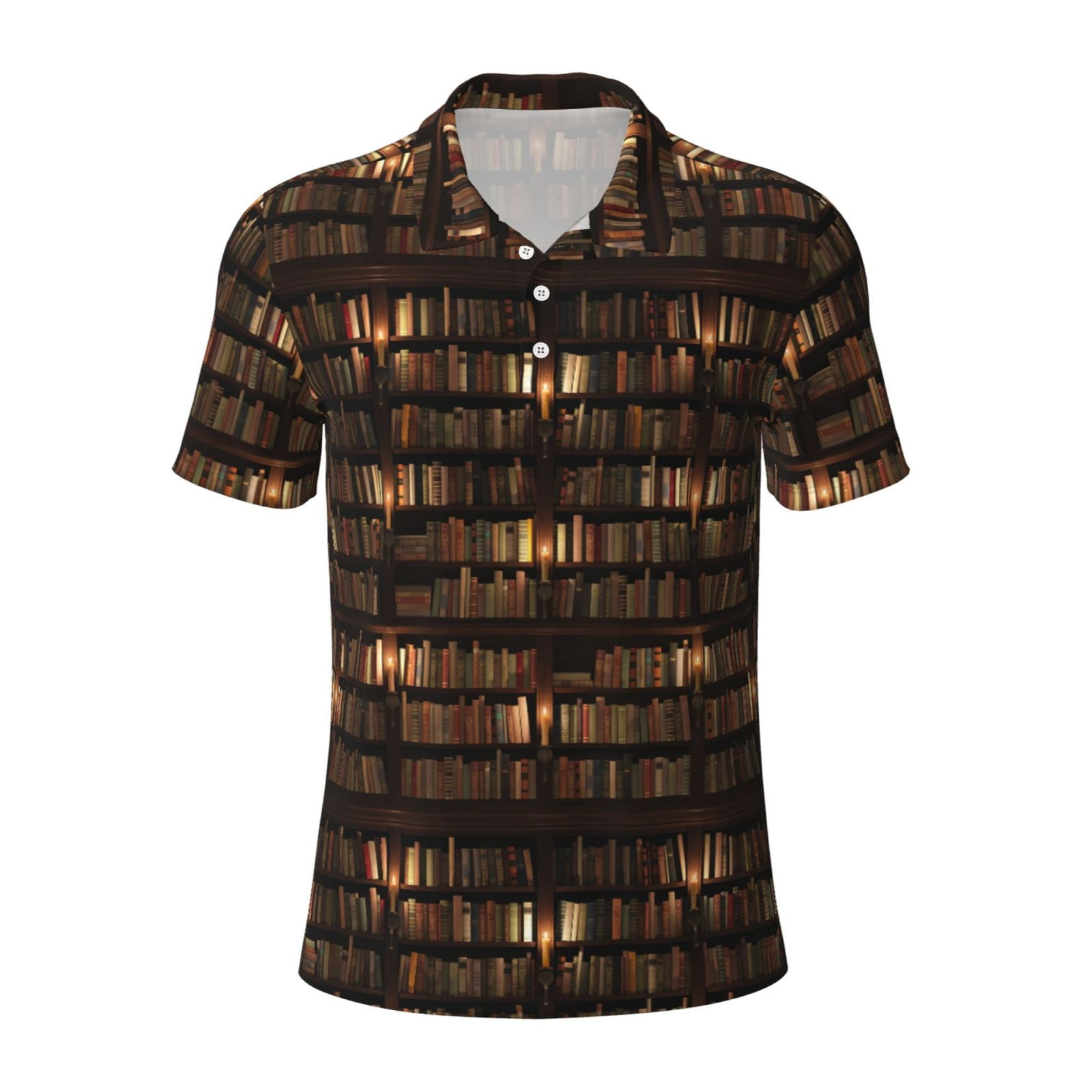 Xecao Bookshelves for Mens' Casual Short Sleeve Button-Down Polo Shirts for a Classic Golf Look ...