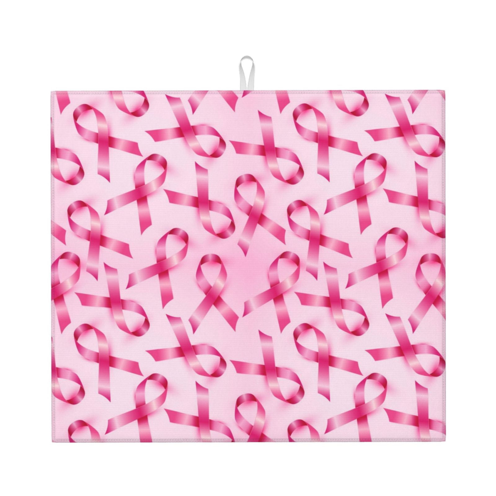 Xecao Breast Cancer Ribbons Awareness Print Dish Drying Mat for Kitchen ...