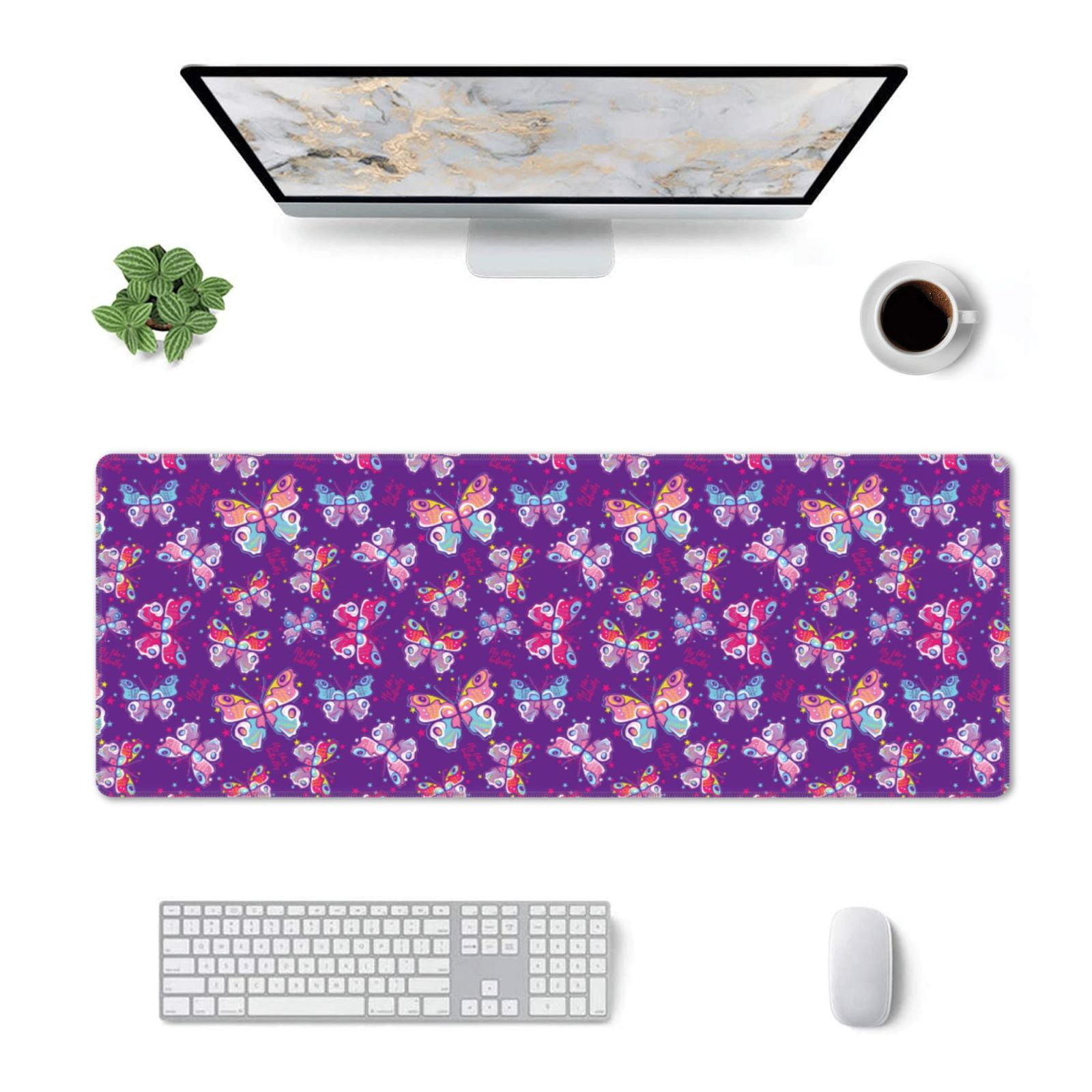 Xecao Bright Butterflies for Mouse Pad - Waterproof Extended Contour ...