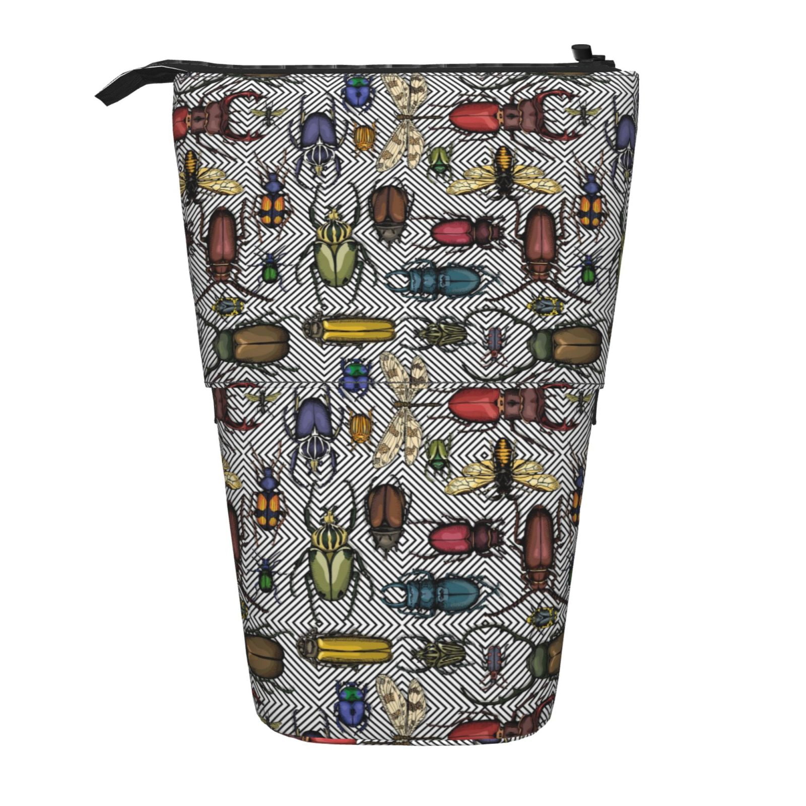 Xecao Bright Insects Print Telescopic Pencil Bag Pen Holder Pop Up ...