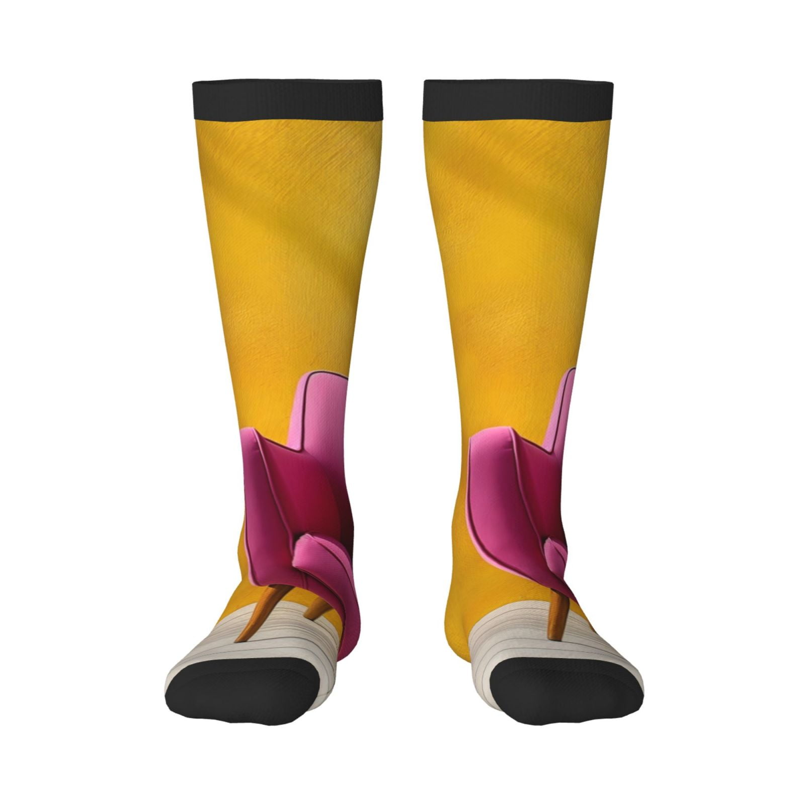 Xecao Bright Pink Chair Print Compression Socks for Both Men And Women ...