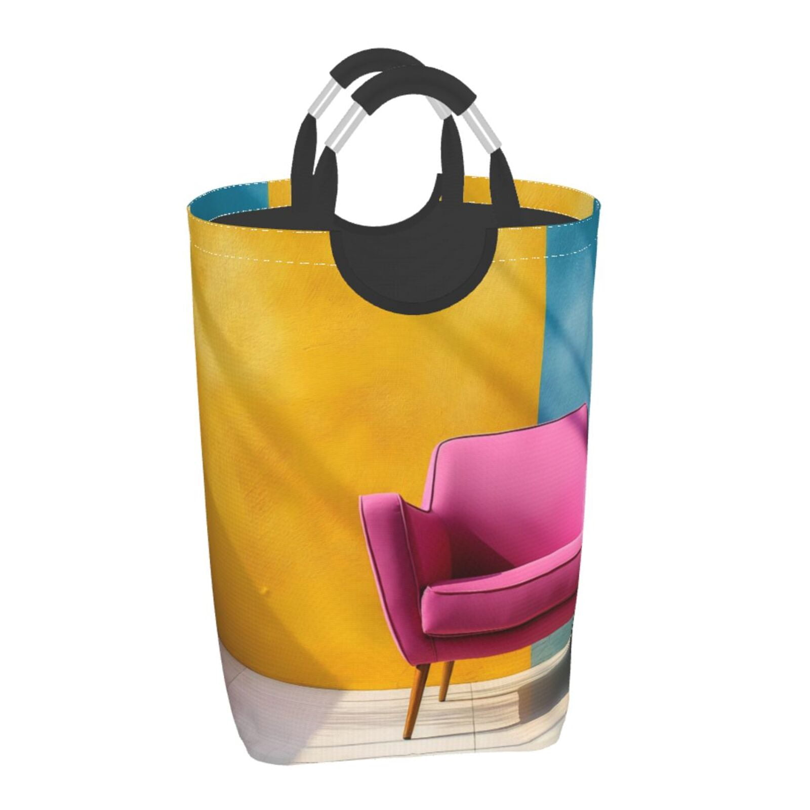 Xecao Bright Pink Chair for Laundry Basket,Collapsible Large Laundry ...