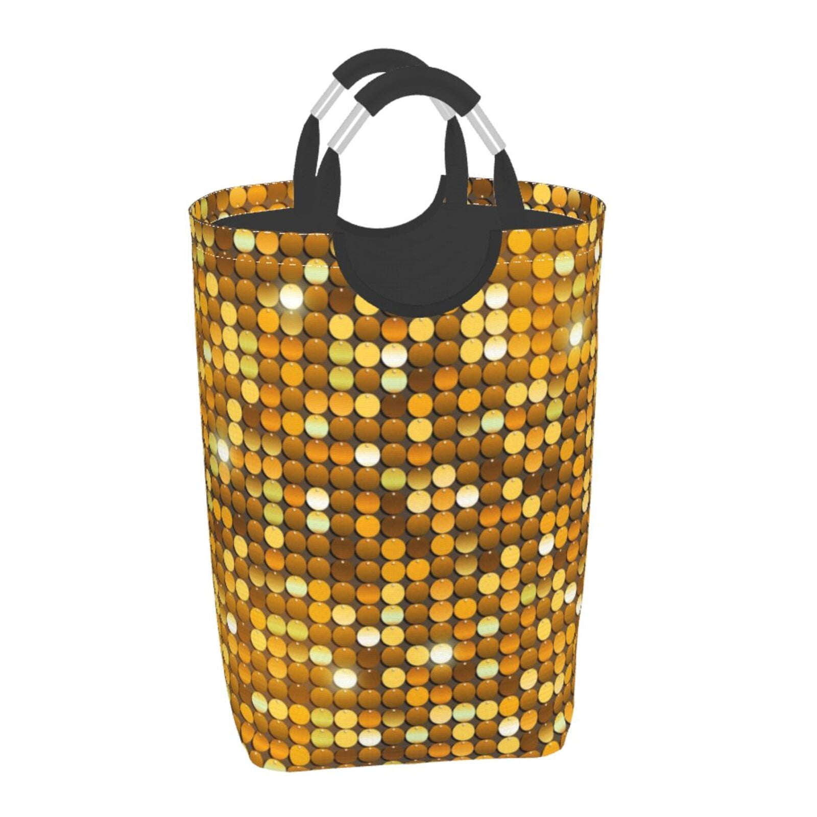 Xecao Bright Shiny Golden for Laundry Basket,Collapsible Large Laundry ...