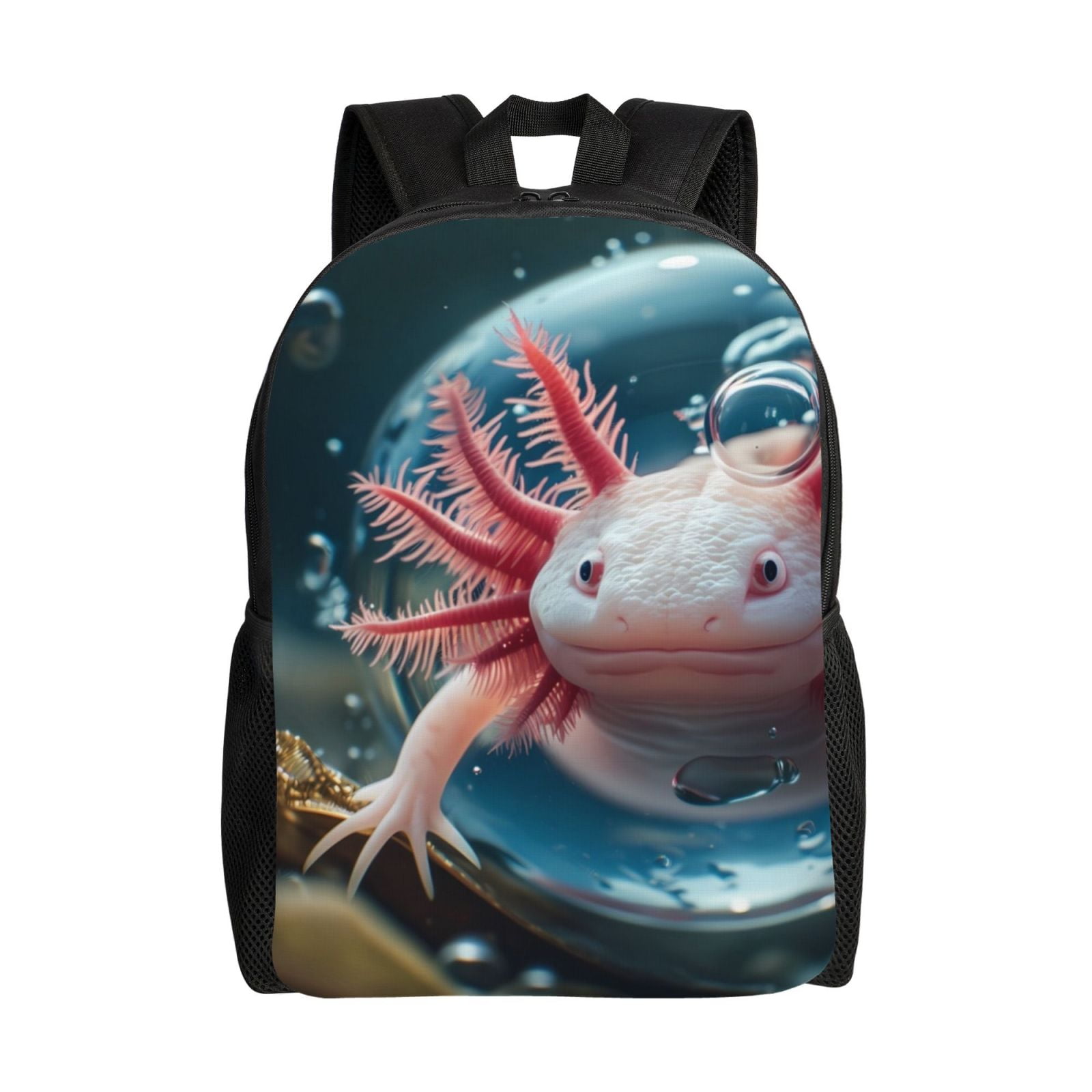 Xecao Bubbles Axolotl Fantasy Print School Backpack with Laptop ...