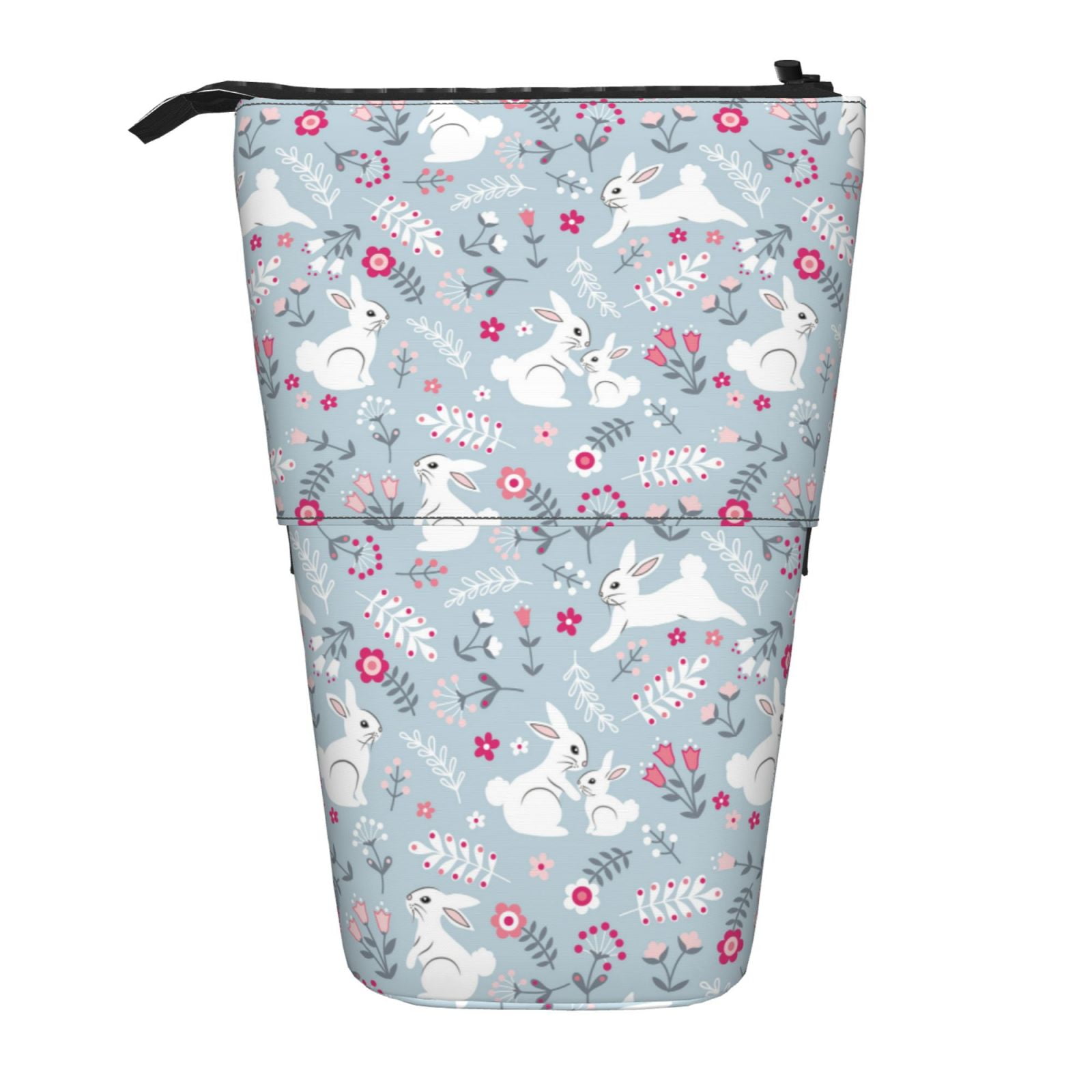 Xecao Bunny And Flower Print Telescopic Pencil Bag Pen Holder Pop Up ...
