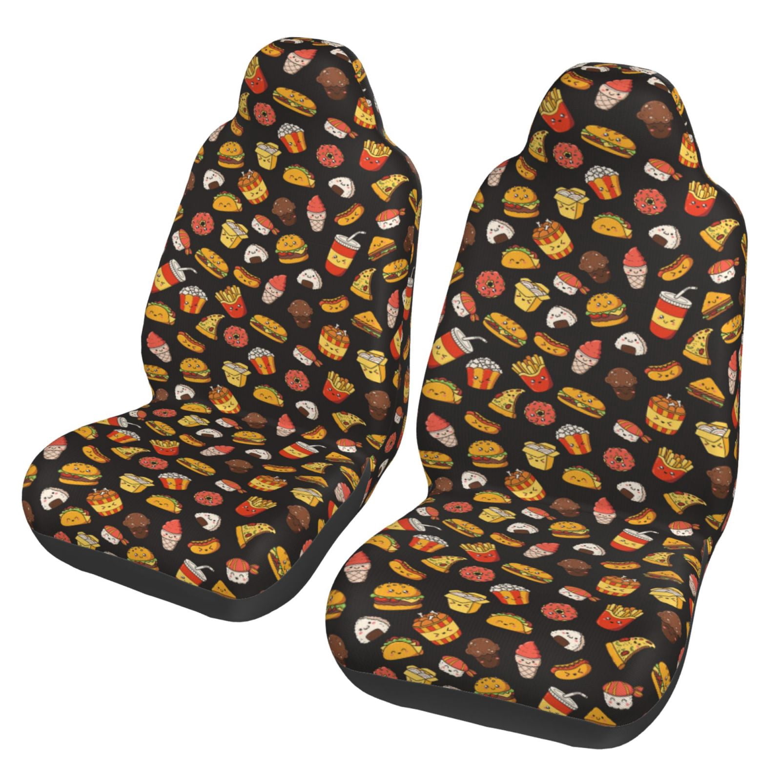 Xecao Burger Fries Print Car Seat Cover in That Fits Most Cars, Vans ...