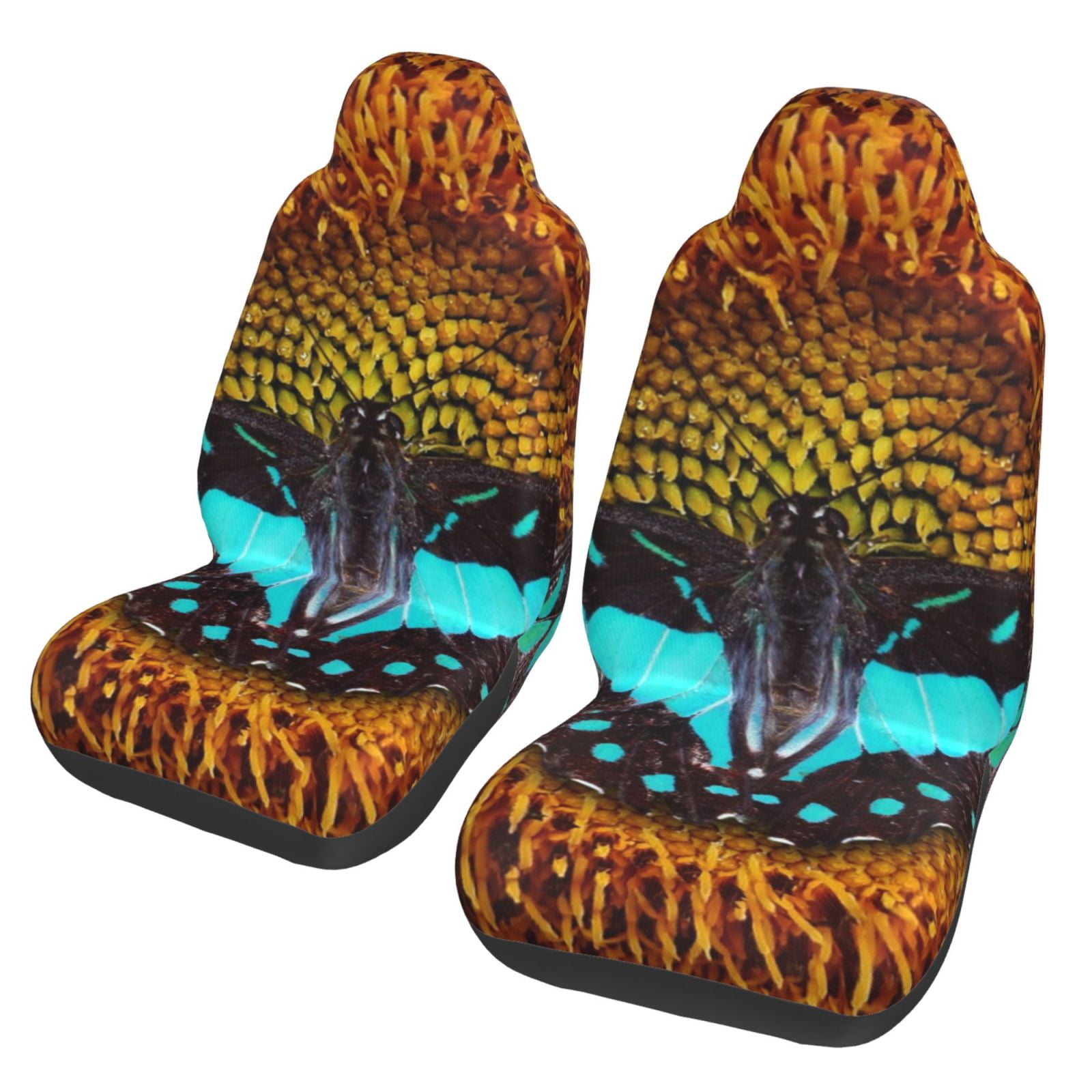 Xecao Butterfly Alighted On Sunflowers Print Car Seat Cover in That ...