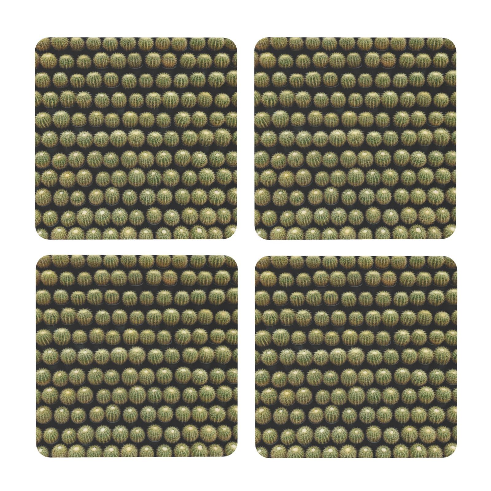 Xecao Cactus Farmland for MDF Cork Coaster 4 Pcs,Drink Coasters,Suit ...