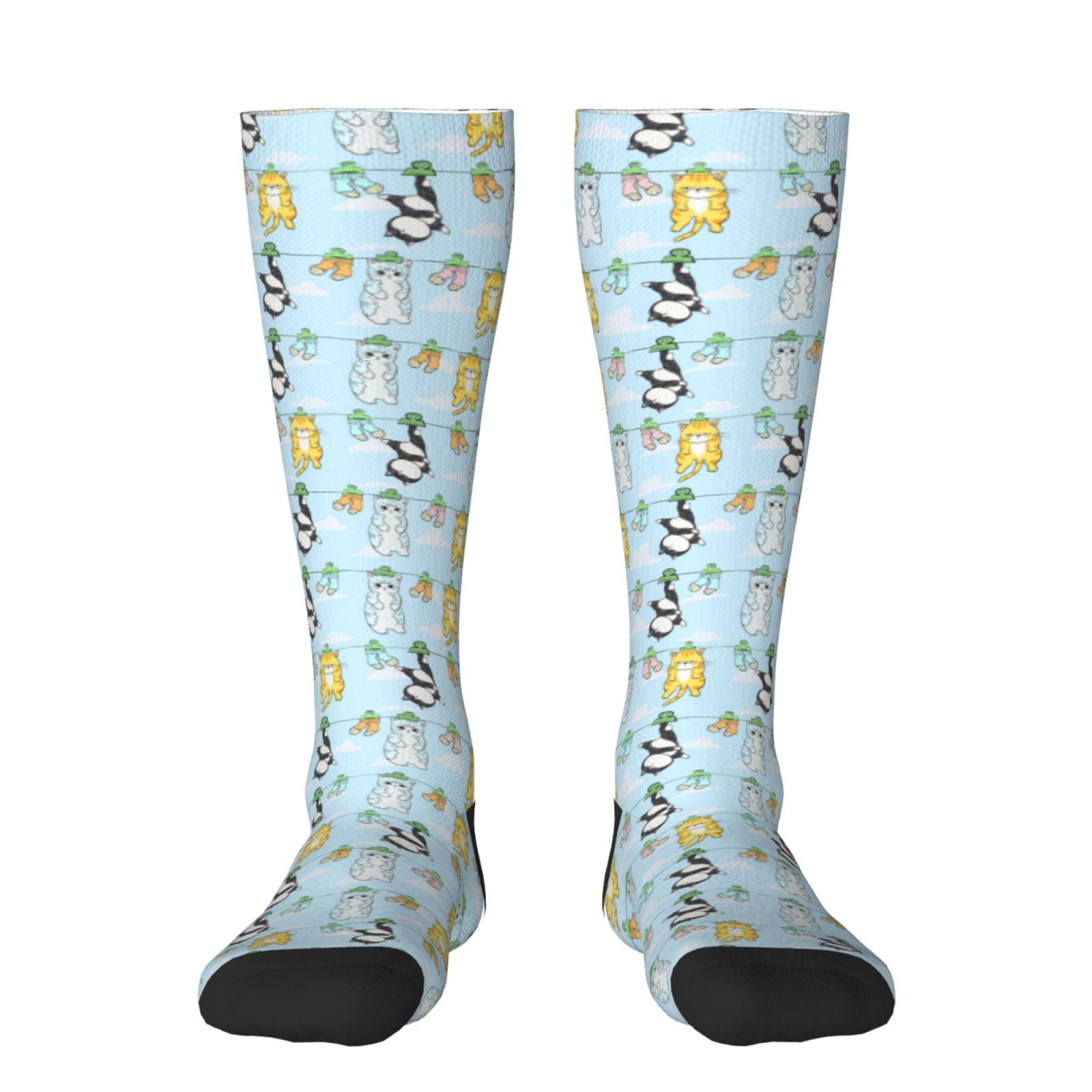 Xecao Cartoon Cat Print Compression Socks for Both Men And Women for ...