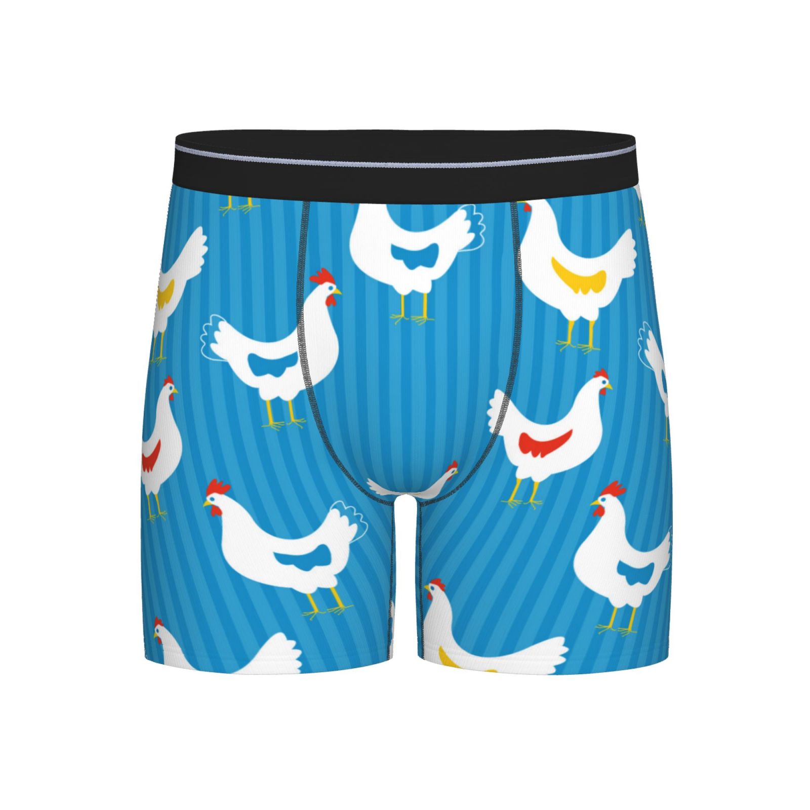 Xecao Cartoon Chicken Print Boxer Briefs for Men's Stretch Moisture ...