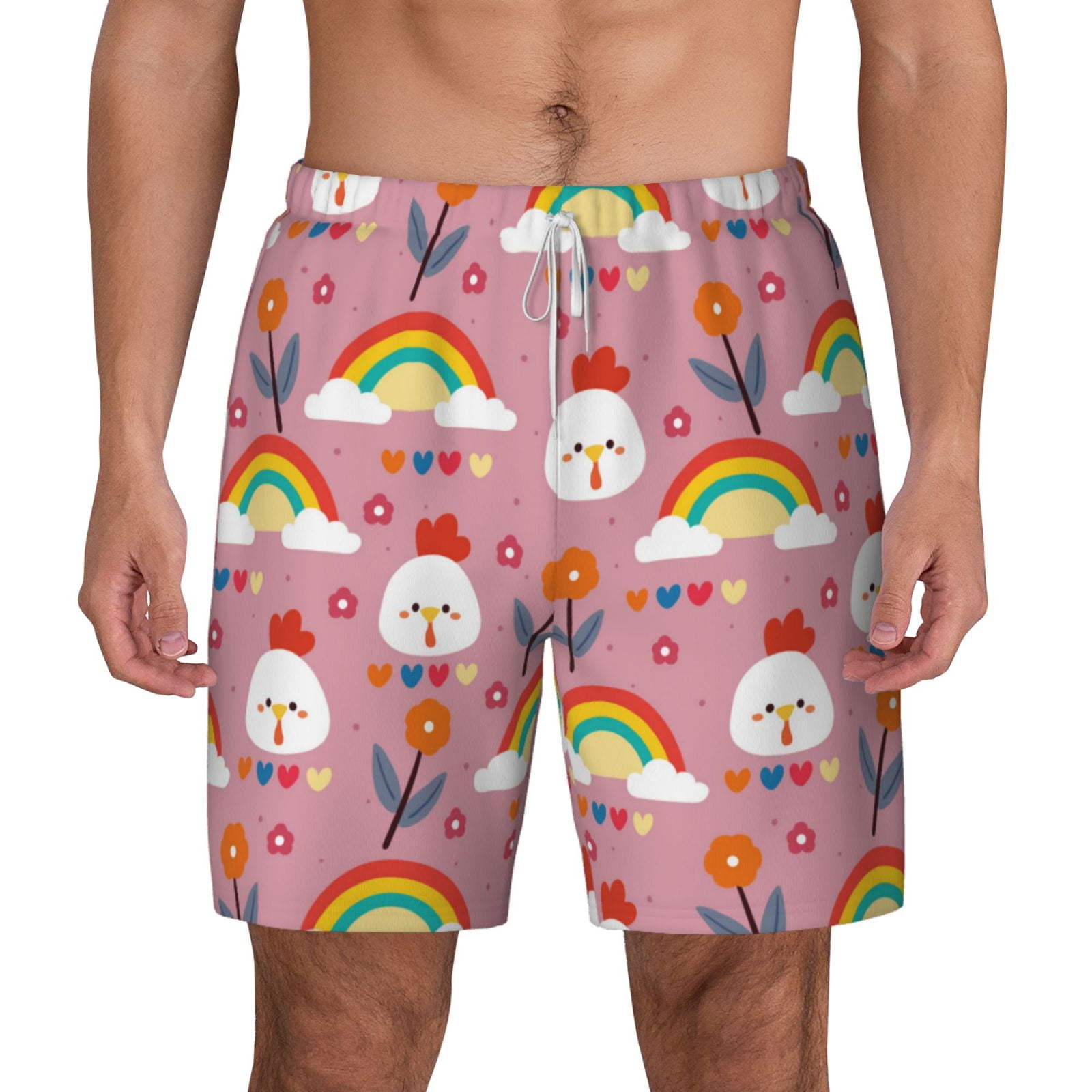 Xecao Cartoon Chicken for Men's Swimming Trunks Swim Trunks Quick Dry ...
