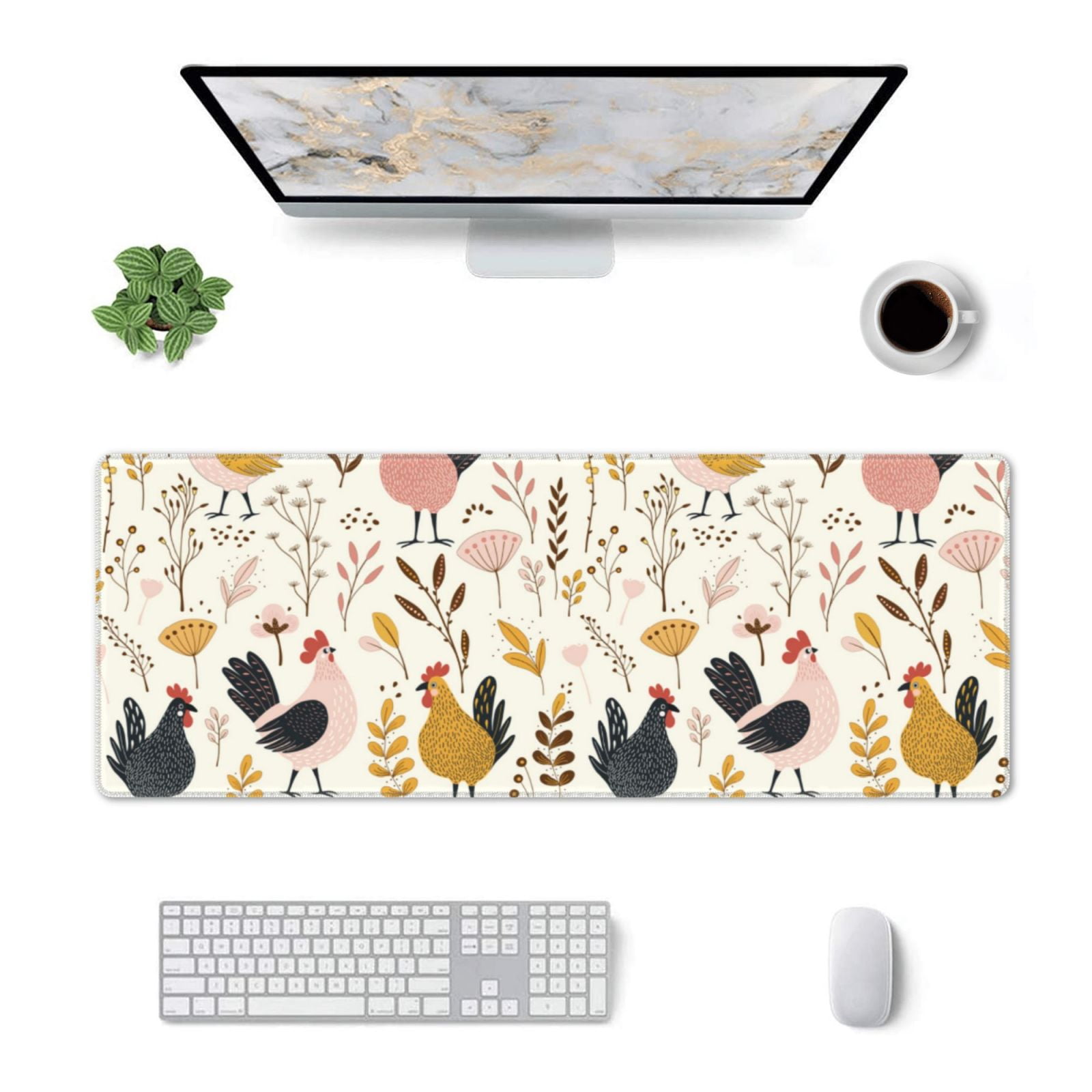 Xecao Cartoon Chickens for Mouse Pad - Waterproof Extended Contour ...