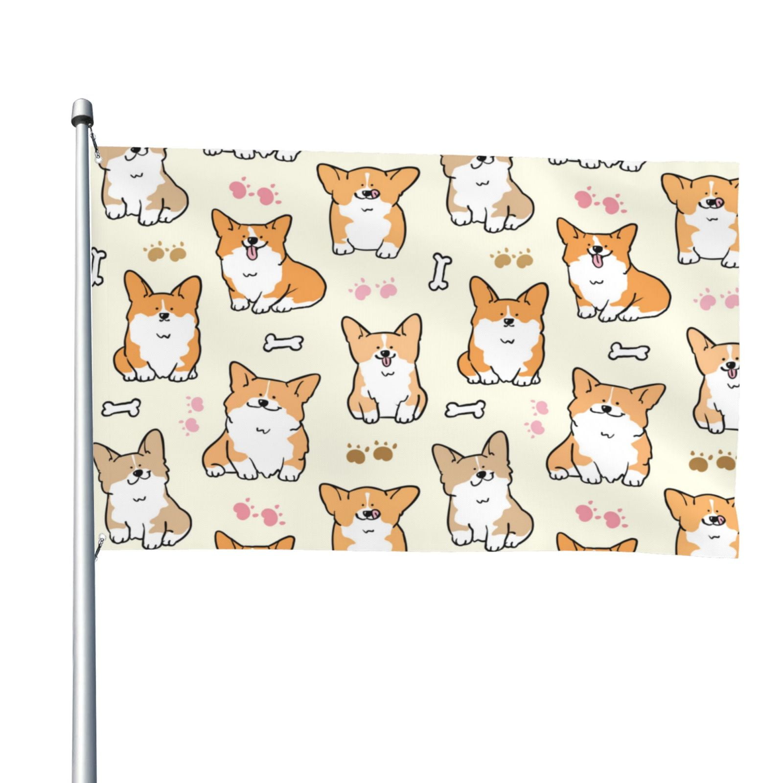 Xecao Cartoon Corgi for Longest Lasting Flag, Made From Polyester, UV ...
