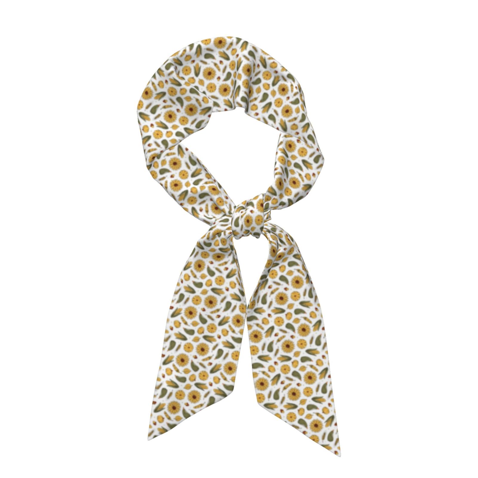 Xecao Cartoon Corn Pumpkin Sunflower Pattern Large Satin Head Scarf ...